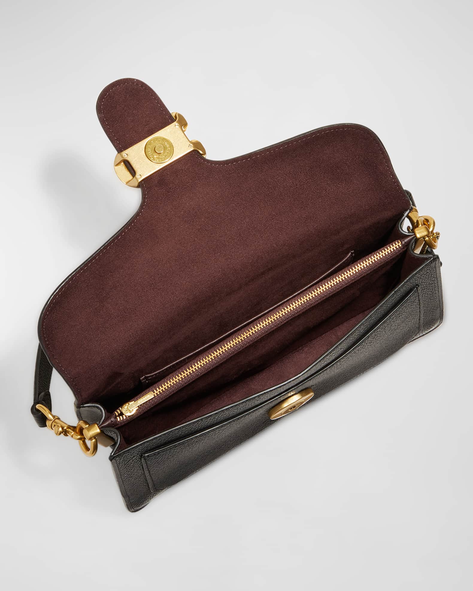 Coach Pebbled Polished Shoulder Bag | Neiman Marcus