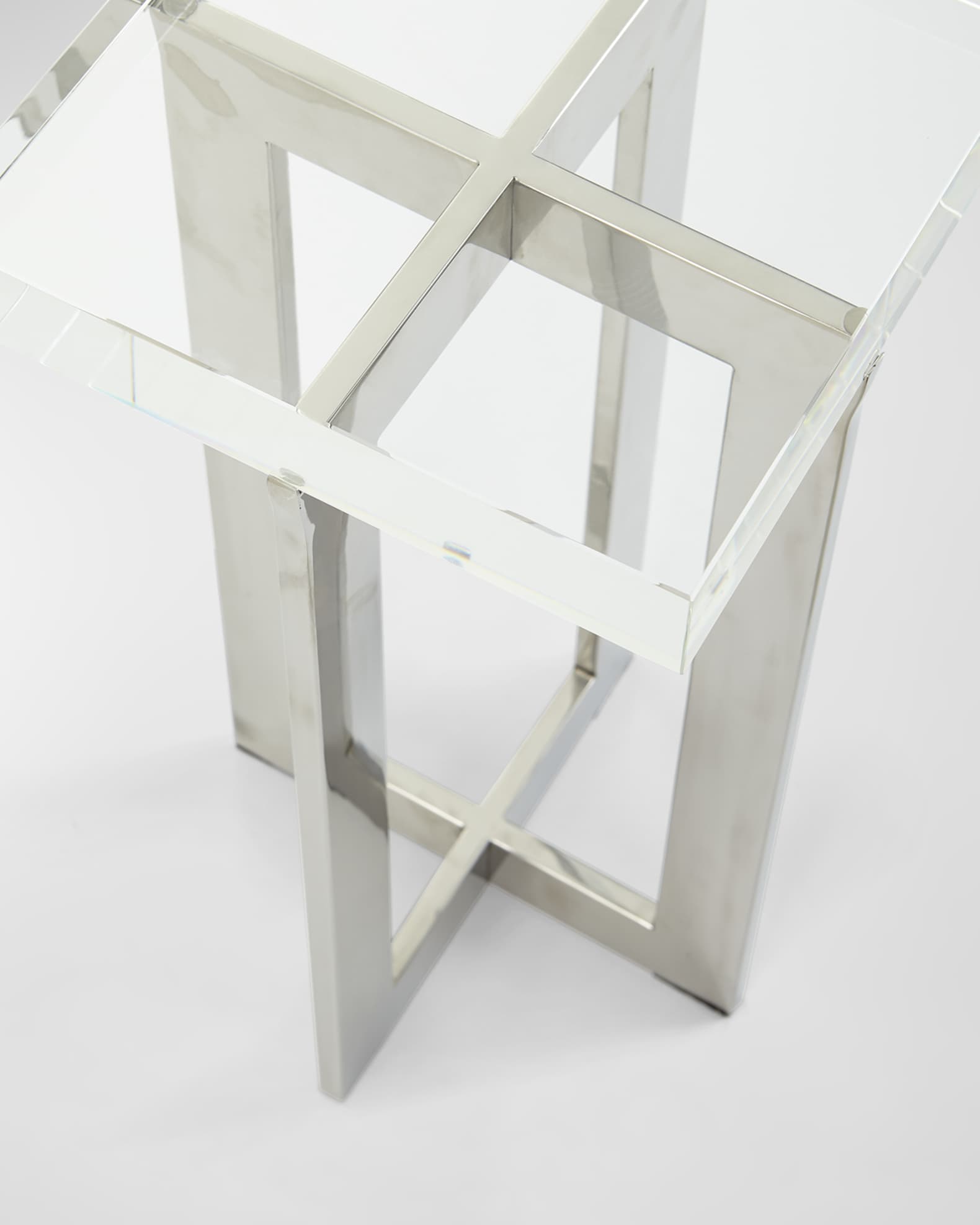 John-Richard Collection Polished Nickel Crystal Martini Table | Neiman ...