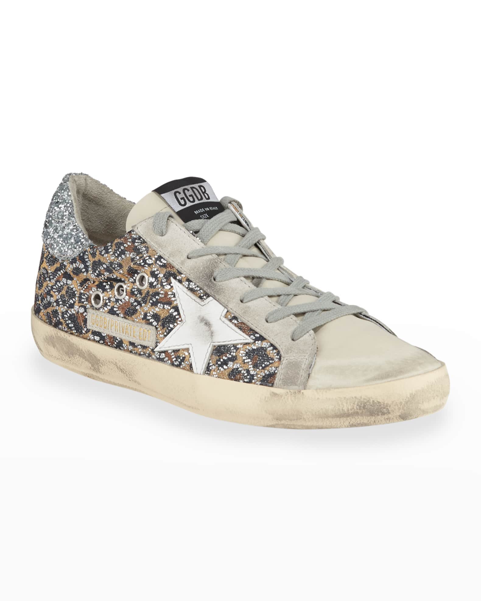 Golden Goose Superstar Leopard Embellished Sneakers | Neiman Marcus