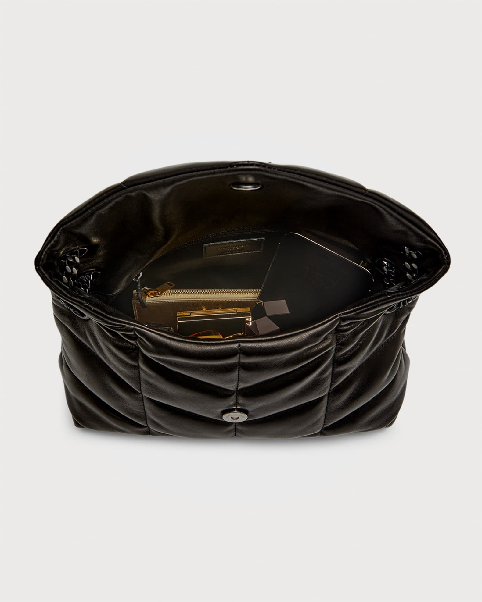 Saint Laurent Lou Puffer Small YSL Shoulder Bag in Quilted Leather ...