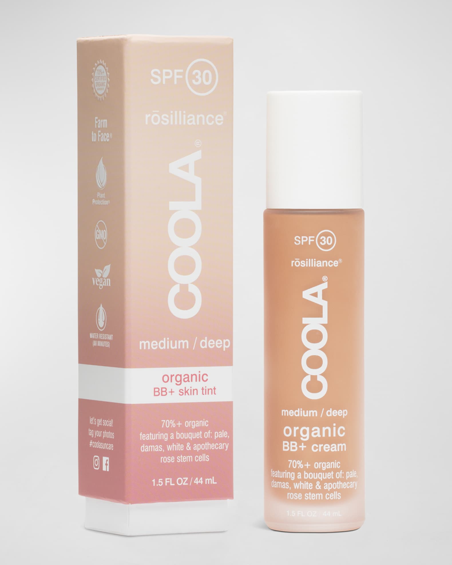COOLA Rosilliance Mineral BB+ Cream Tinted Organic Sunscreen SPF 30, 1. ...