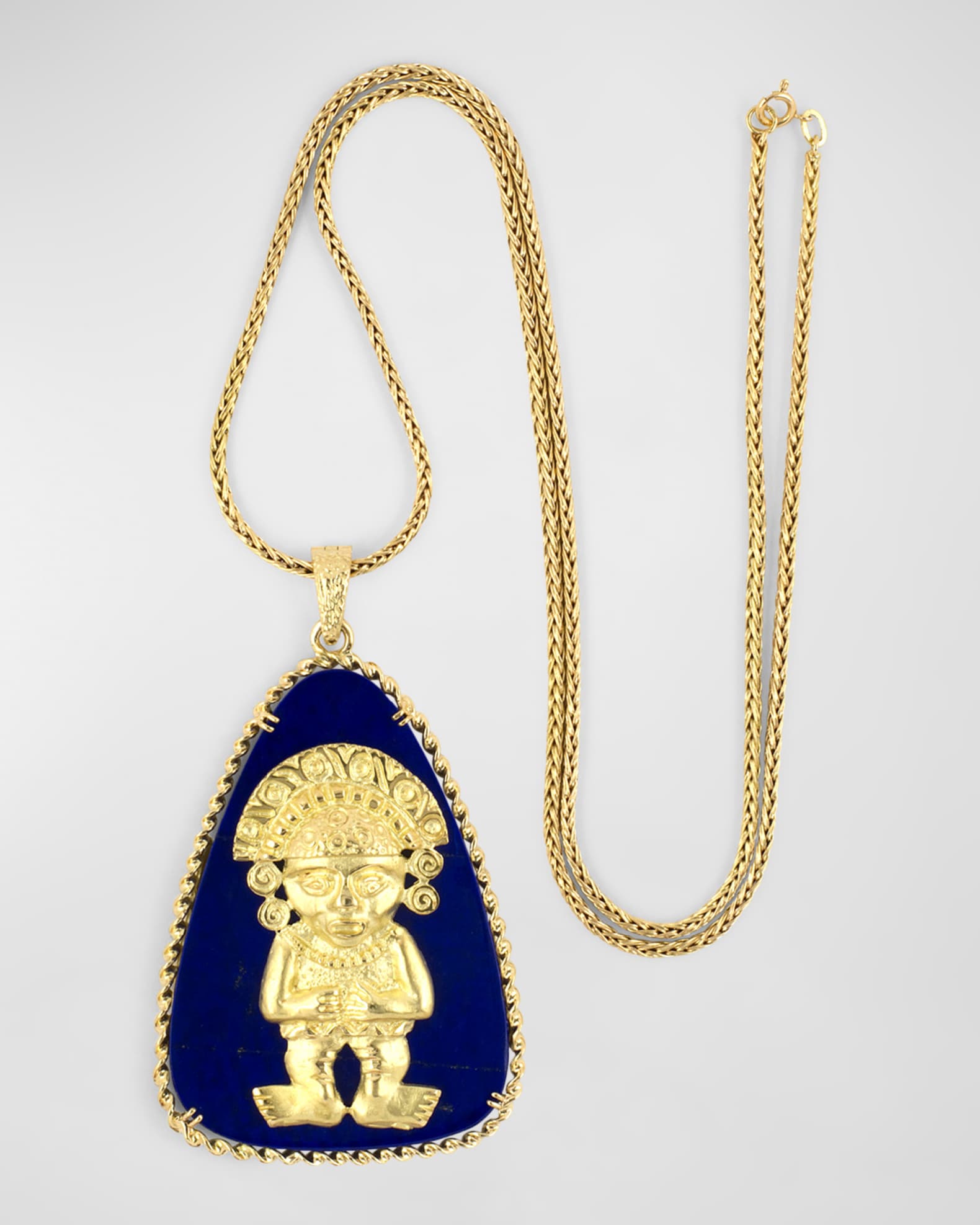 NM Estate Estate Hammerman Brothers 18K Yellow Gold Large Lapis Pendant ...