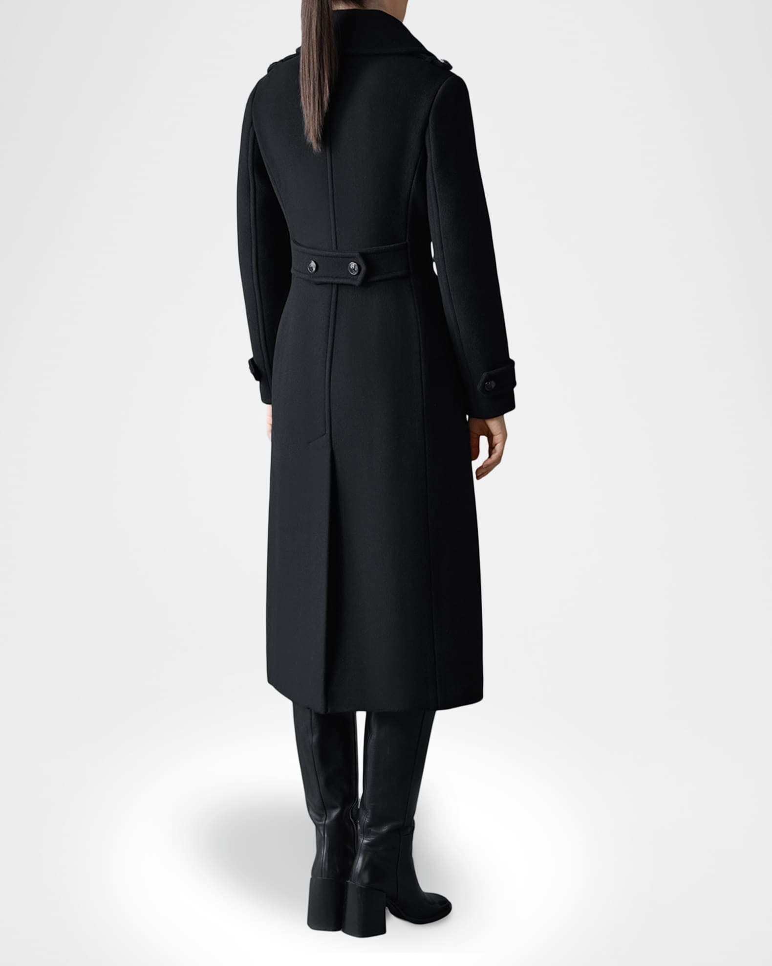 Mackage Elodie Double-Breasted Sparkly Long Coat | Neiman Marcus