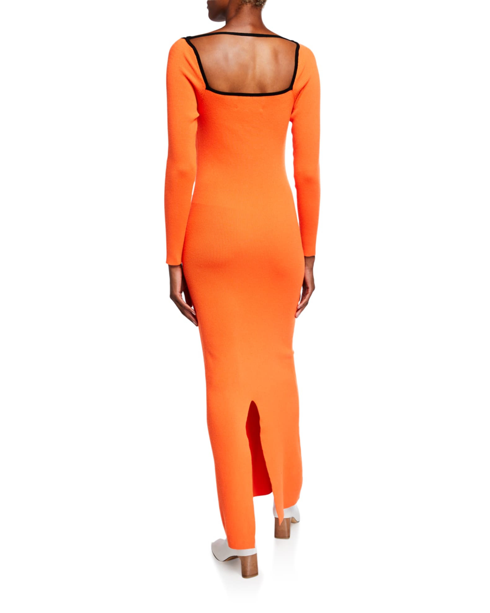 Victor Glemaud Long-Sleeve Maxi Dress with Back Slit | Neiman Marcus