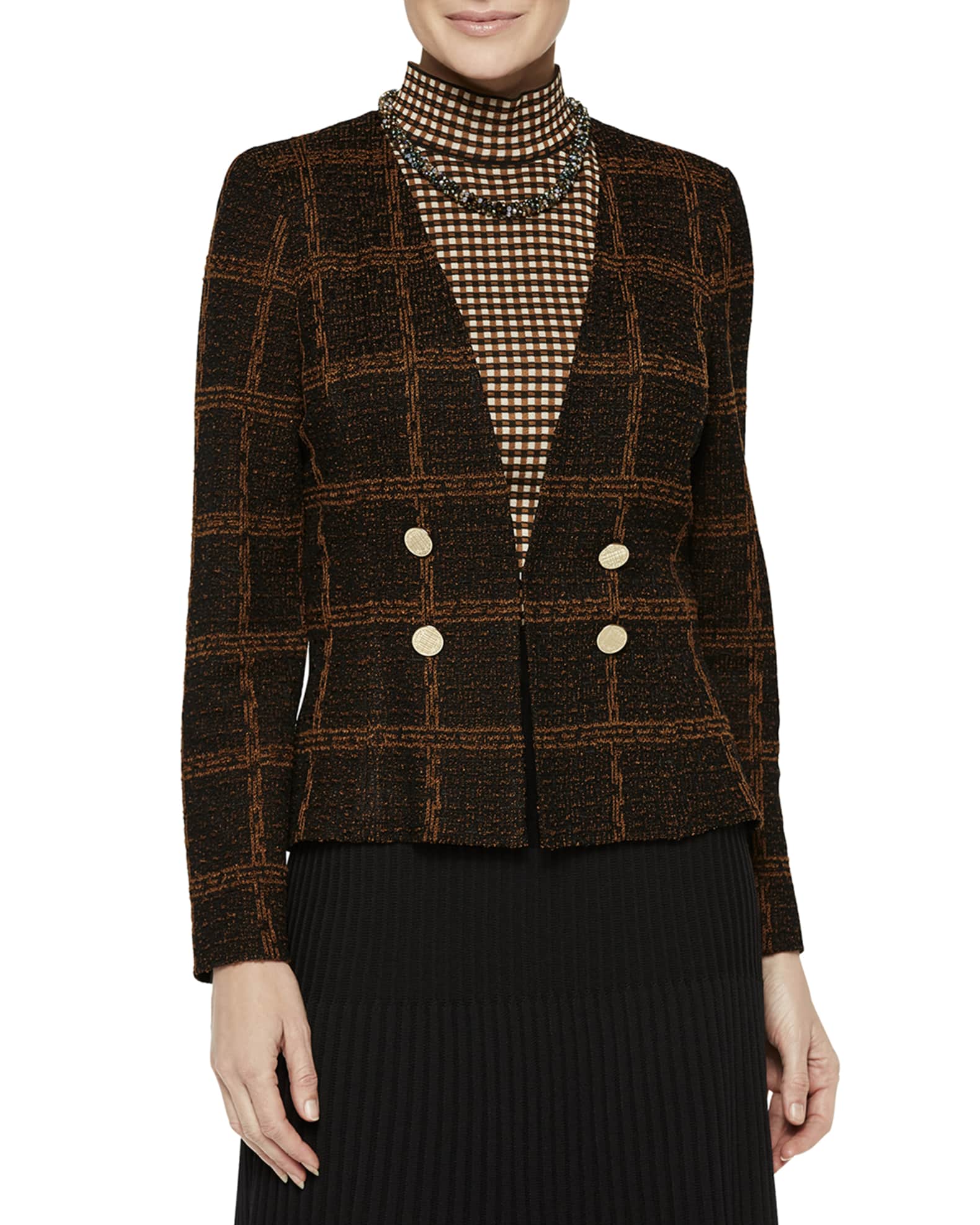 Plaid Double-Button Tweed Jacket and Matching Items | Neiman Marcus