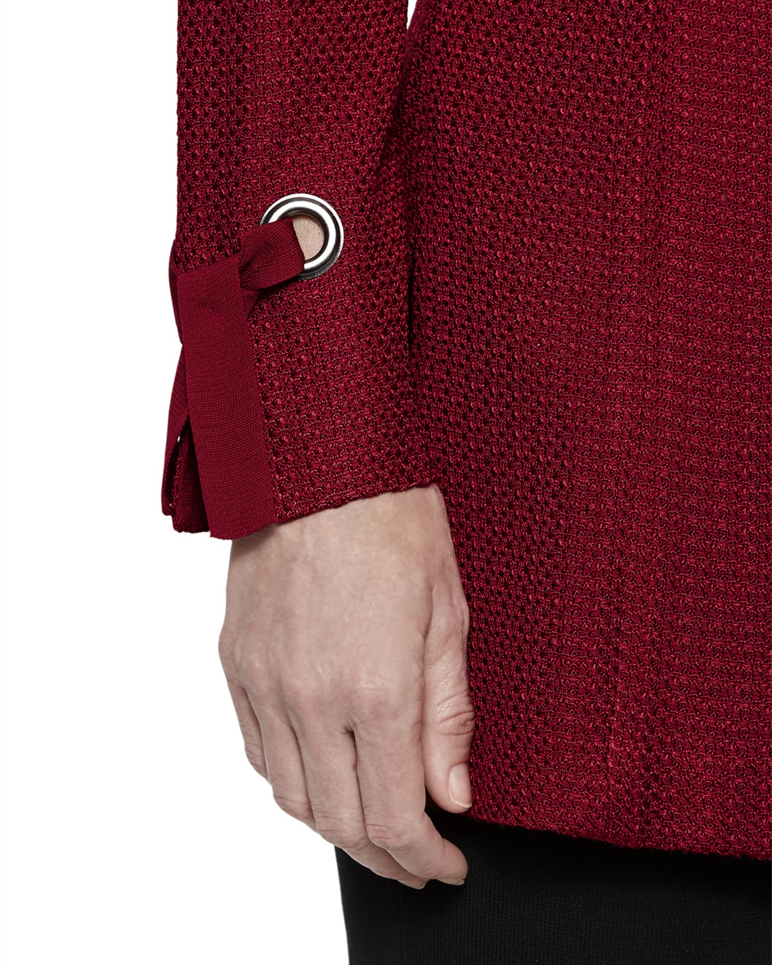 Plus Size Grommet and Tie-Cuff Jacket and Matching Items | Neiman Marcus