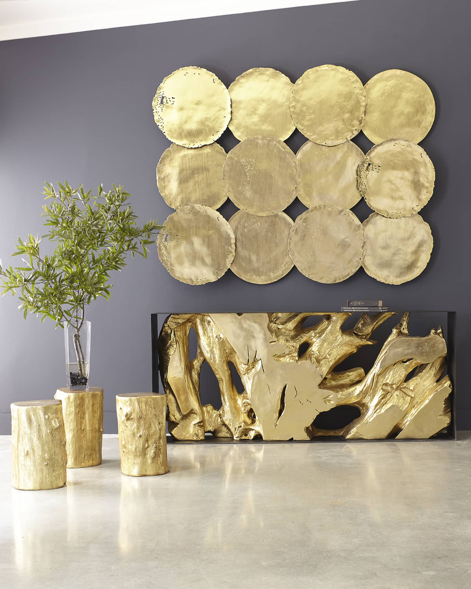 The Phillips Collection Cast Root Console Table, Gold | Neiman Marcus