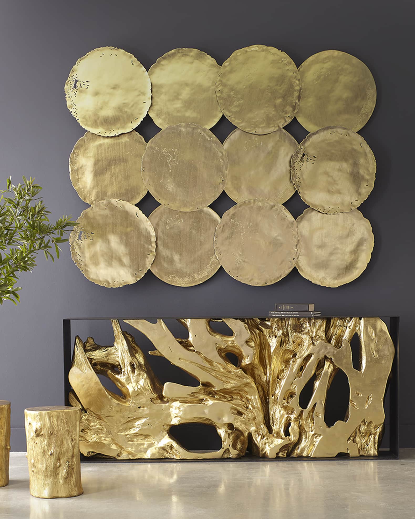 The Phillips Collection Cast Root Console Table, Gold | Neiman Marcus