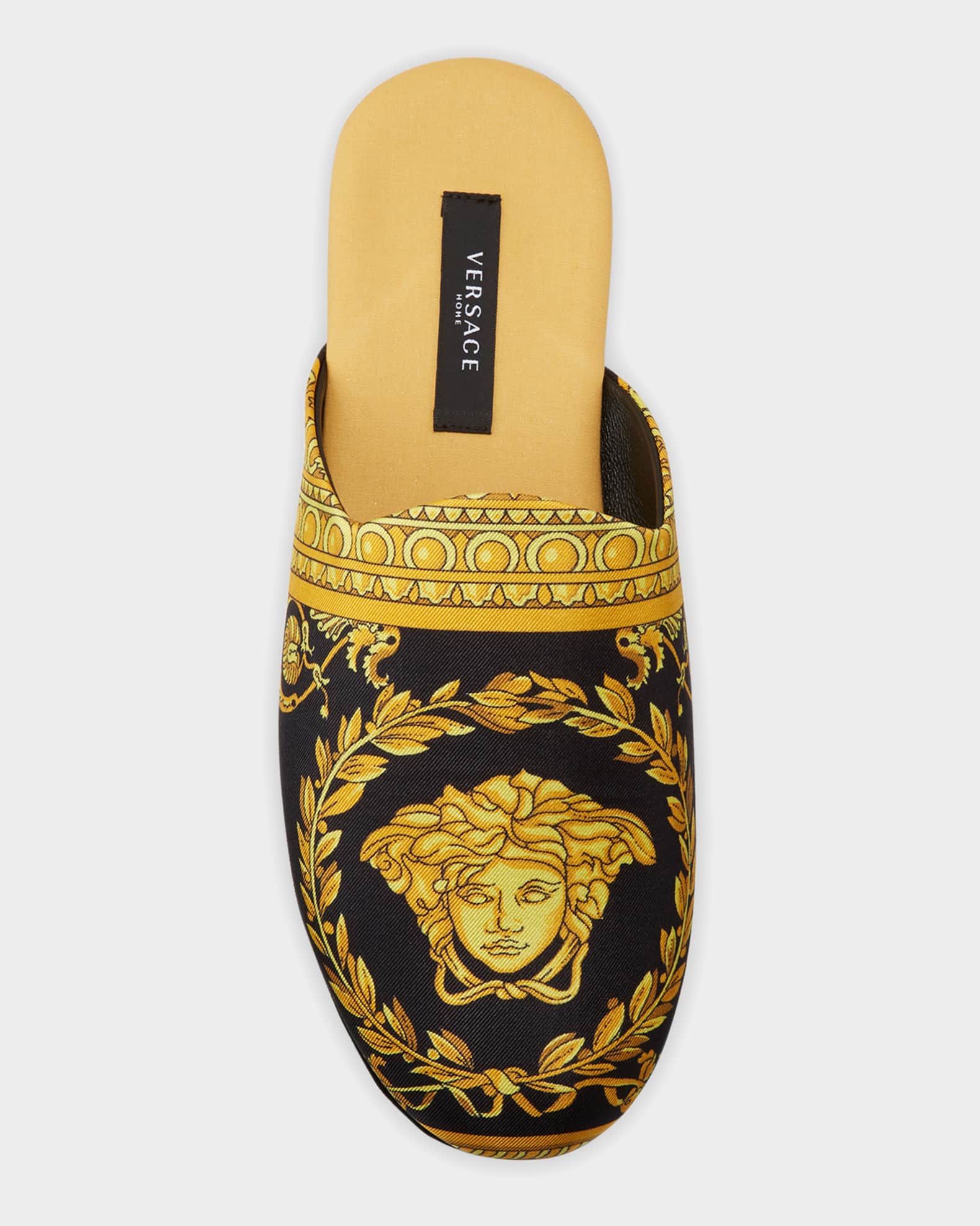 Versace Men's Barocco Silk Robe Slippers | Neiman Marcus