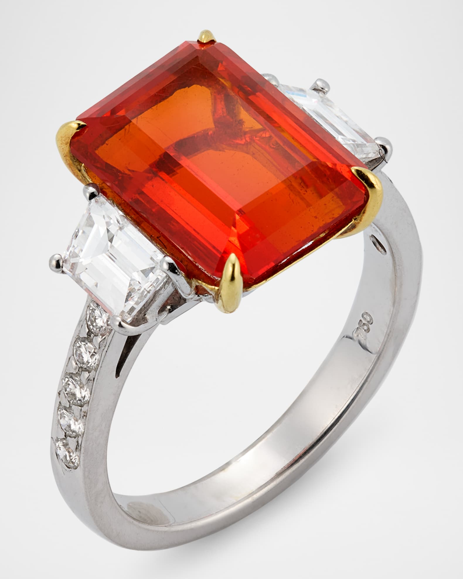 Robert Erich 18K Yellow and White Gold Fire Opal and Diamond Ring, Size 6 | Neiman Marcus