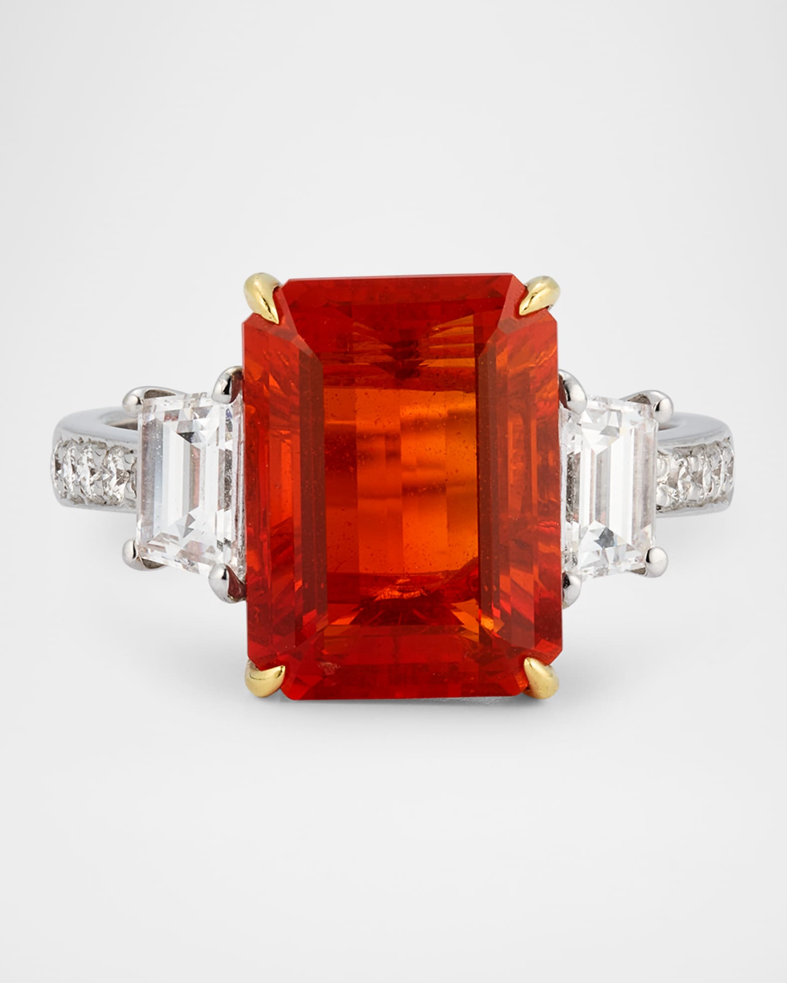 Robert Erich 18K Yellow and White Gold Fire Opal and Diamond Ring, Size 6 | Neiman Marcus