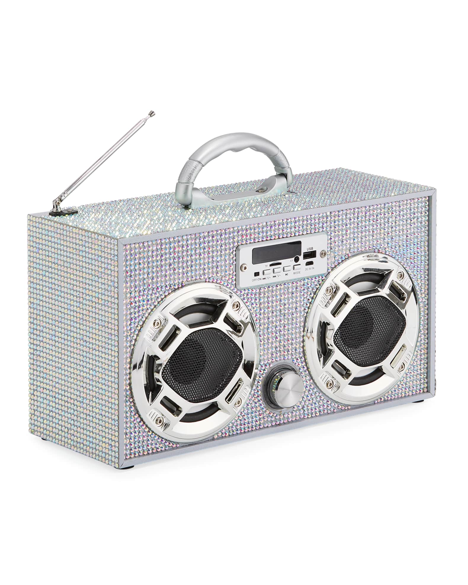 Wireless Express Retro Mini Bling Boombox w/ LED Dancing Speaker ...