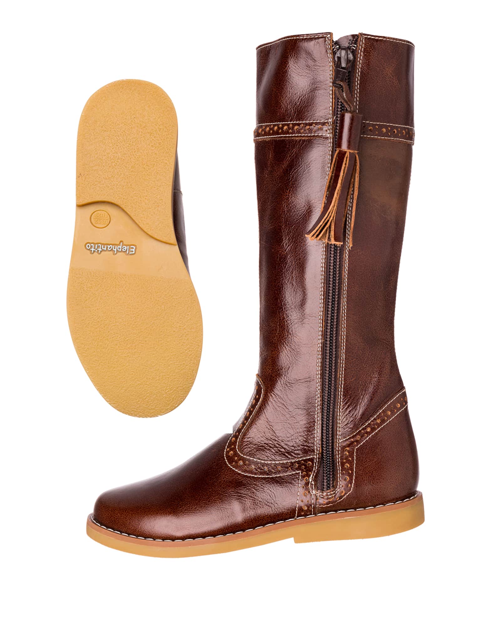 Elephantito Girl's Leather Riding Boots, Kids | Neiman Marcus