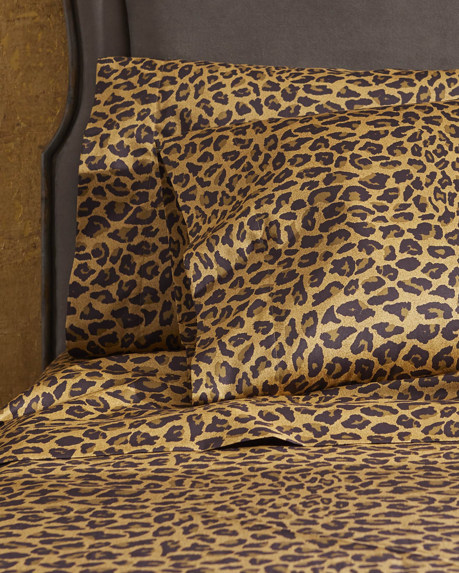 Home Treasures Leopard Print 300-Thread Count Queen Sheet Set | Neiman ...