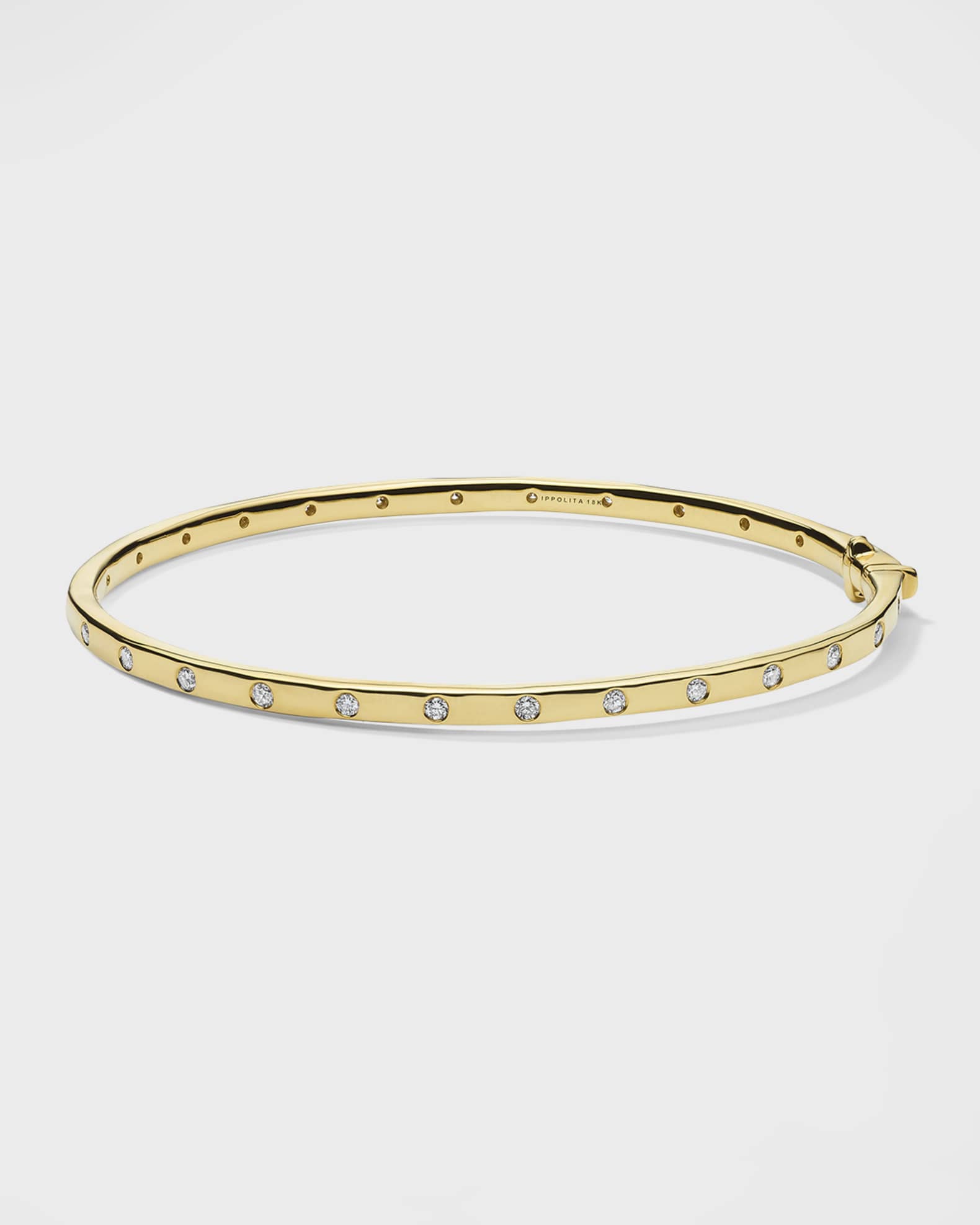 Ippolita 28-Stone Hinged Bangle in 18K Gold with Diamonds | Neiman Marcus