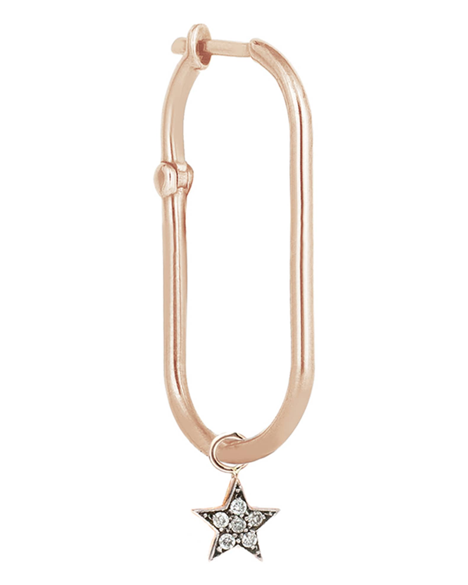 Kismet by Milka Rock'n Charm 14k Rose Gold Diamond Star Hook Earring ...