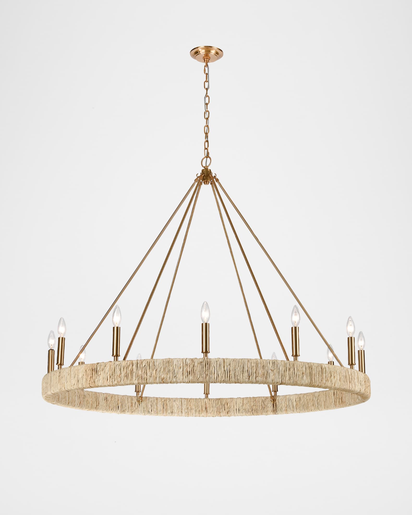 Abaca 12-Light Chandelier In Satin Brass | Neiman Marcus