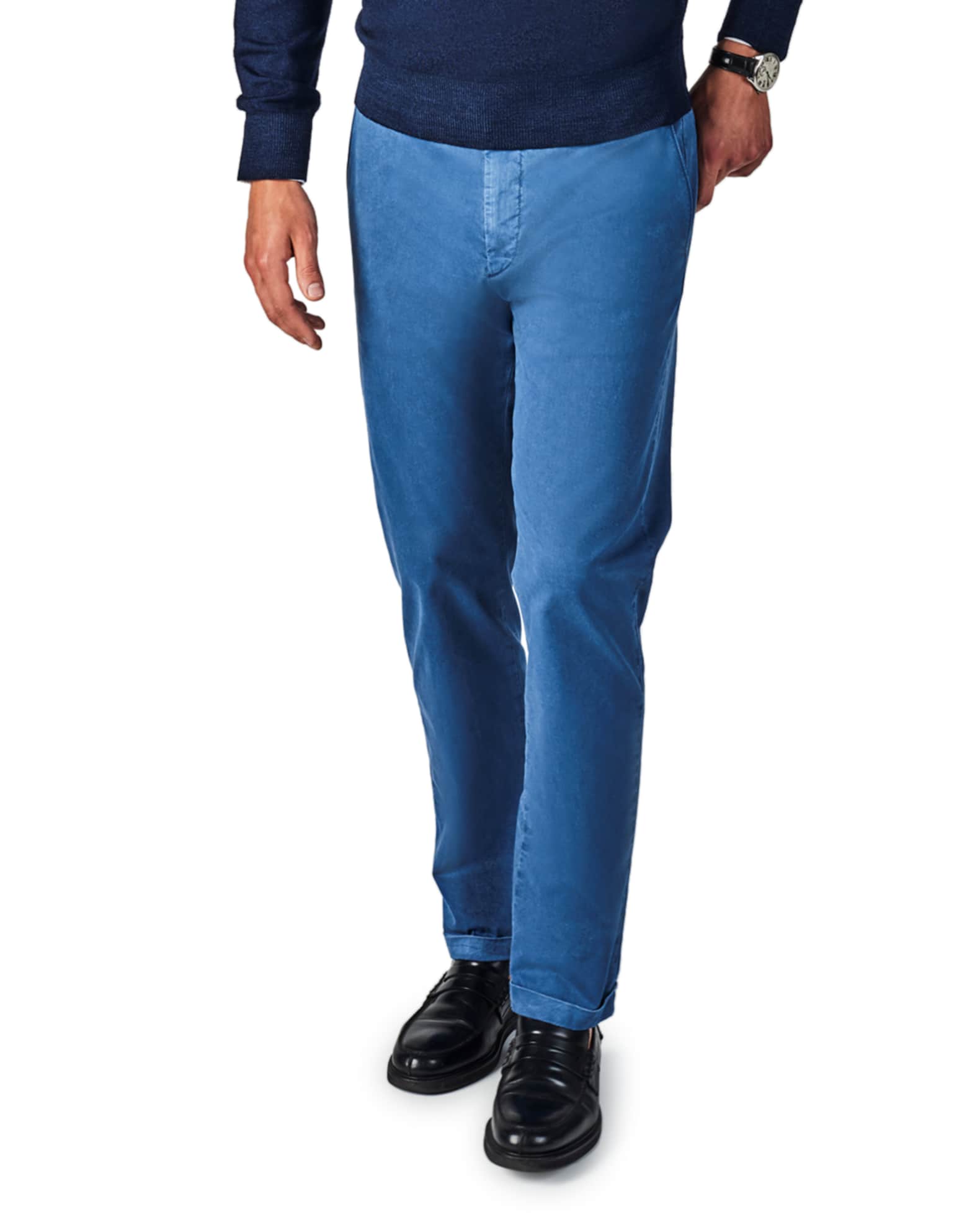 Zanella Men's Garment-Dyed Stretch-Cotton Pants | Neiman Marcus