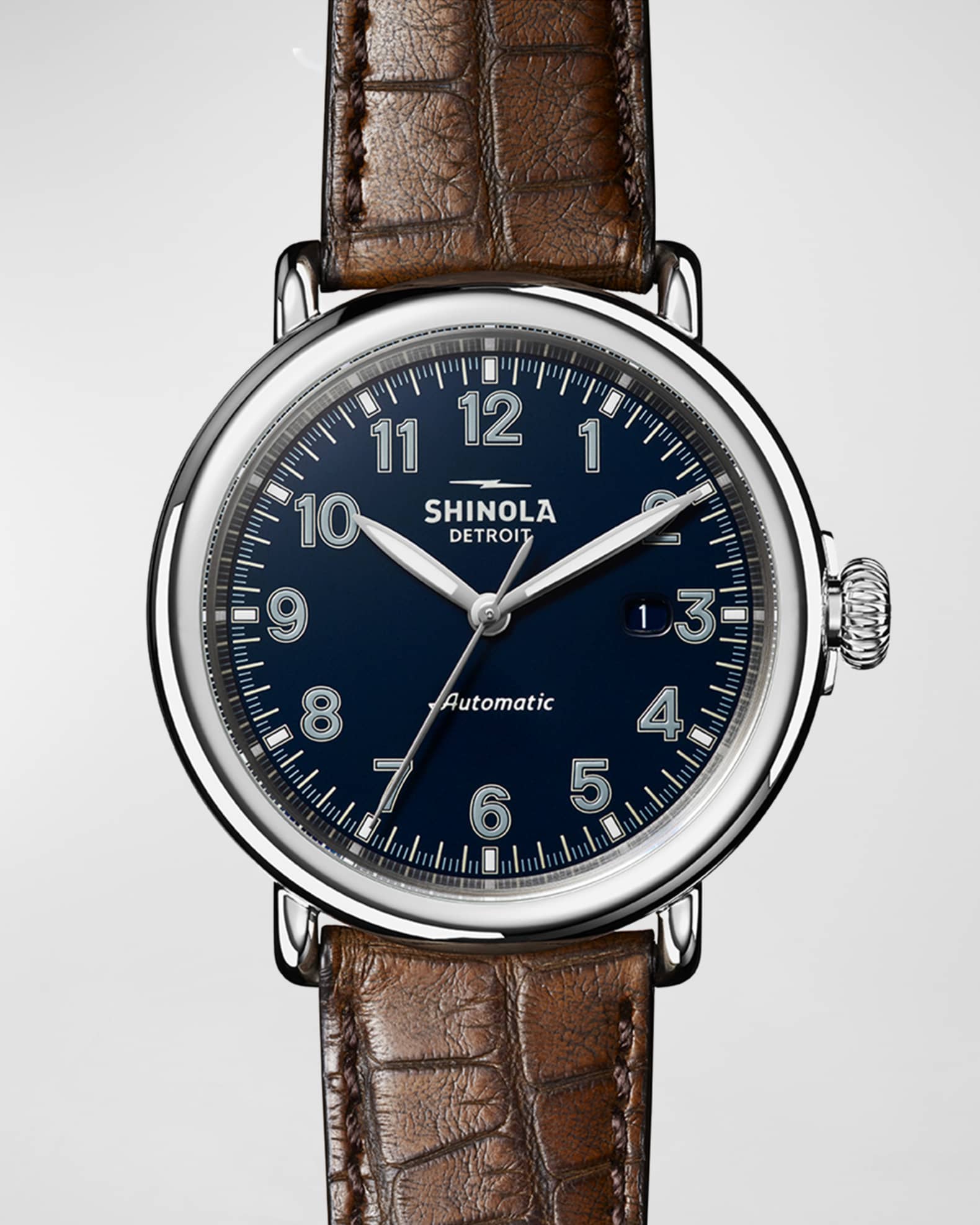 Shinola Men's 45mm Runwell Automatic Watch with Alligator Strap ...