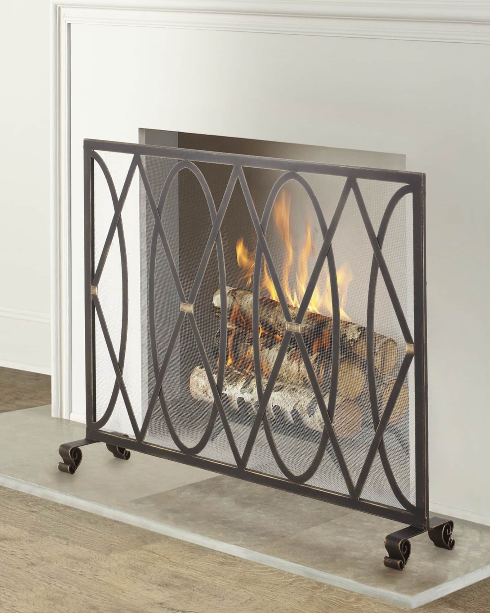 Diamond Pattern Single Panel Fireplace Screen | Neiman Marcus