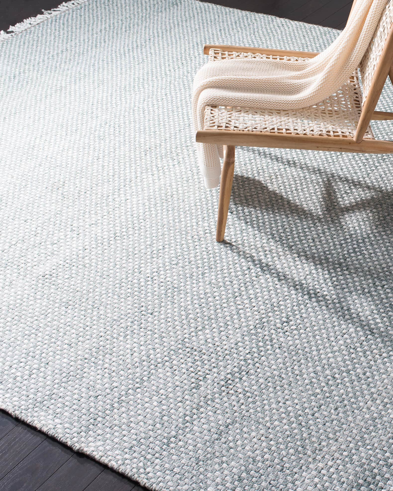 Amalie Sage Hand-Woven Flat Weave Rug | Neiman Marcus
