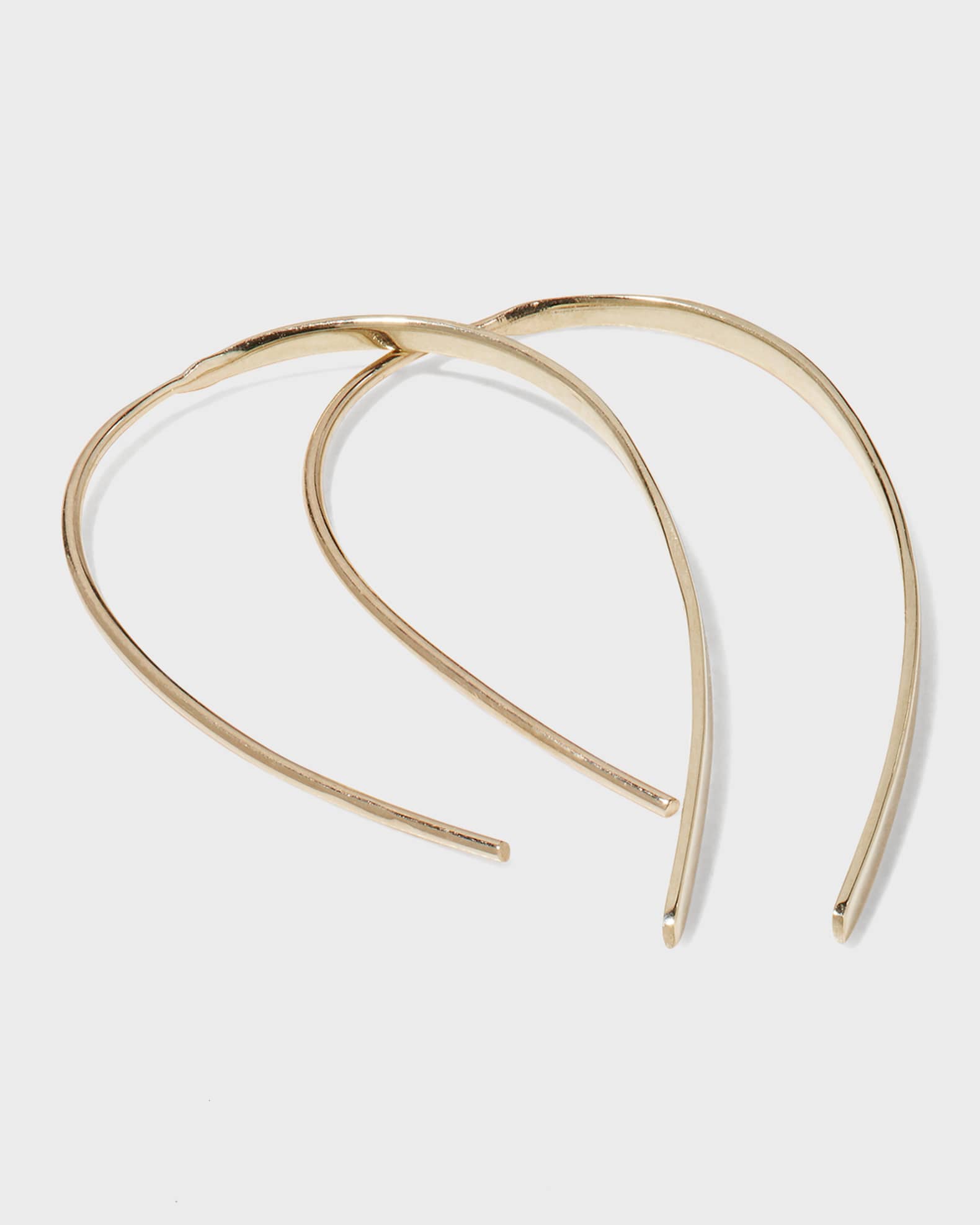 LANA 14K Gold Mini Flat Hooked on Hoop Earrings | Neiman Marcus