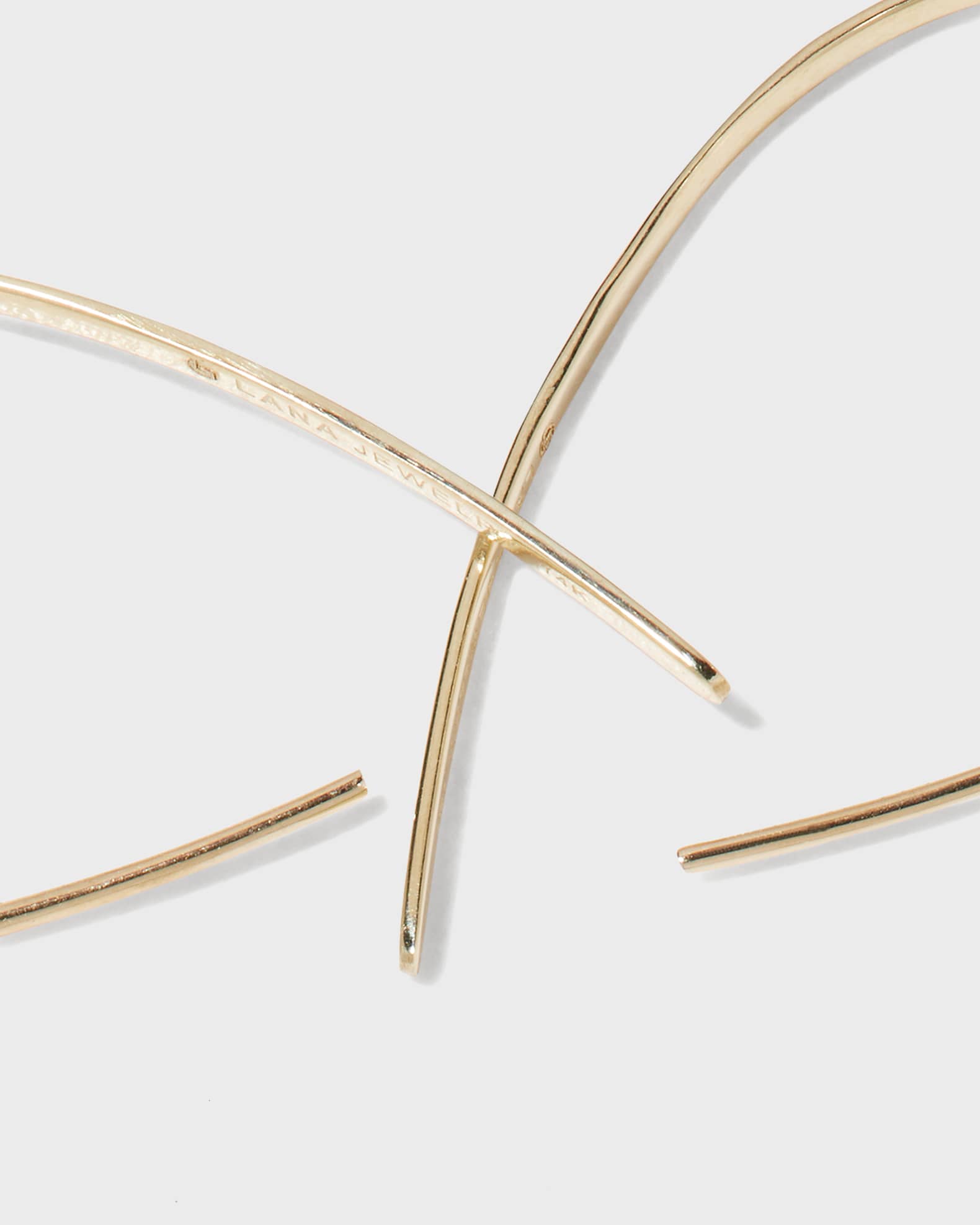 LANA 14K Gold Mini Flat Hooked on Hoop Earrings | Neiman Marcus
