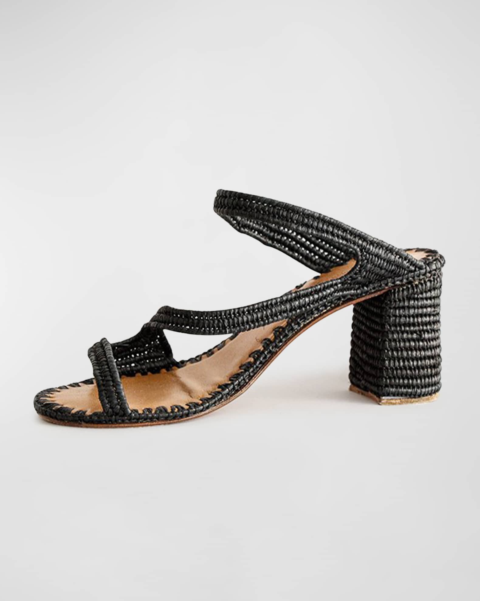 Carrie Forbes Salah Woven Raffia Sandals | Neiman Marcus