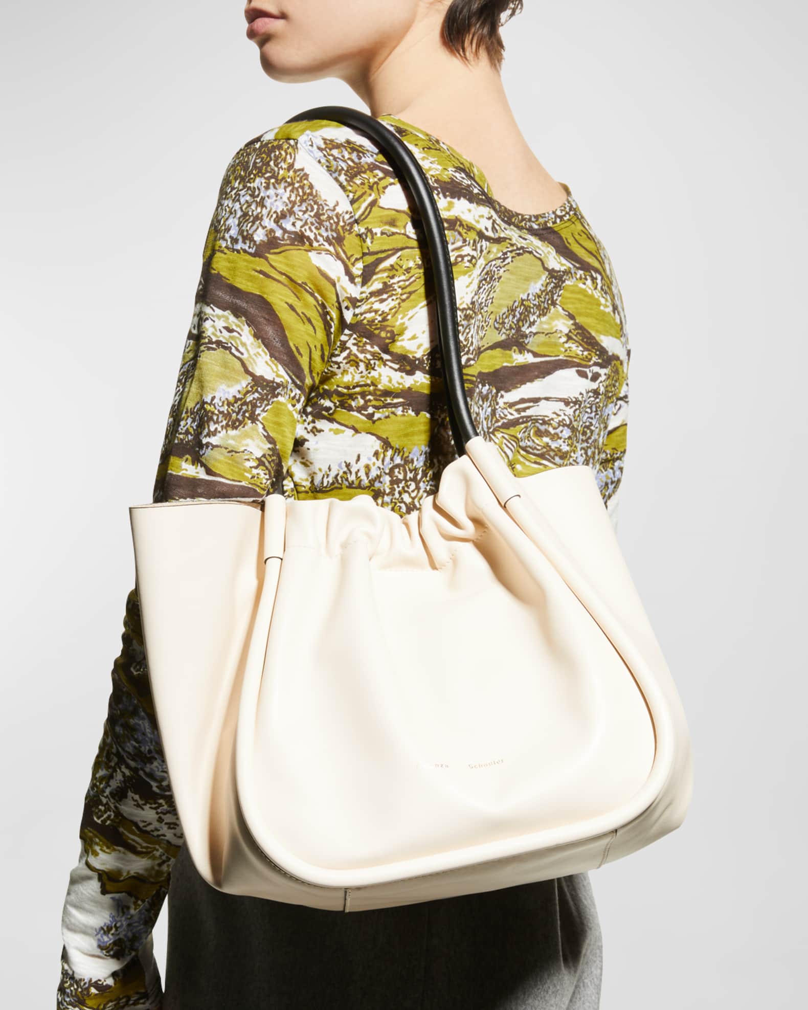 Proenza Schouler Large Ruched Smooth Leather Tote Bag | Neiman Marcus