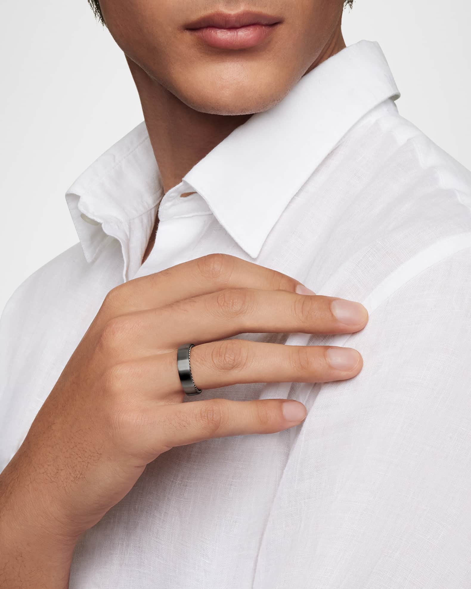 David Yurman Men's Streamline Band Ring in Titanium, 6mm | Neiman Marcus