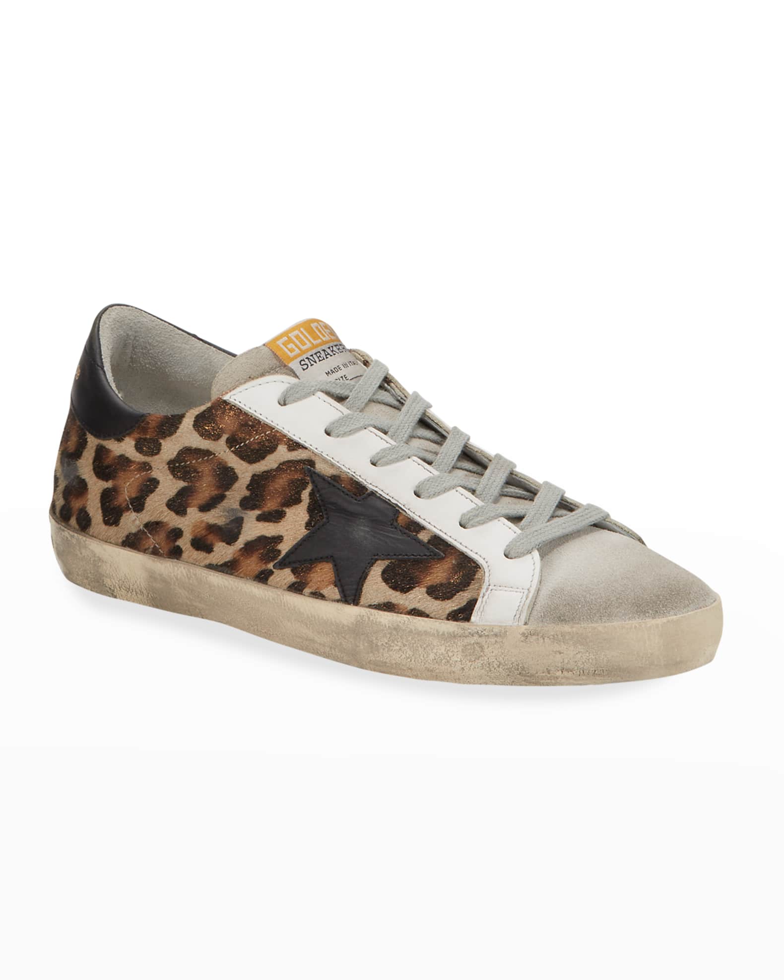 Golden Goose Superstar Leopard Calf Hair Sneakers | Neiman Marcus