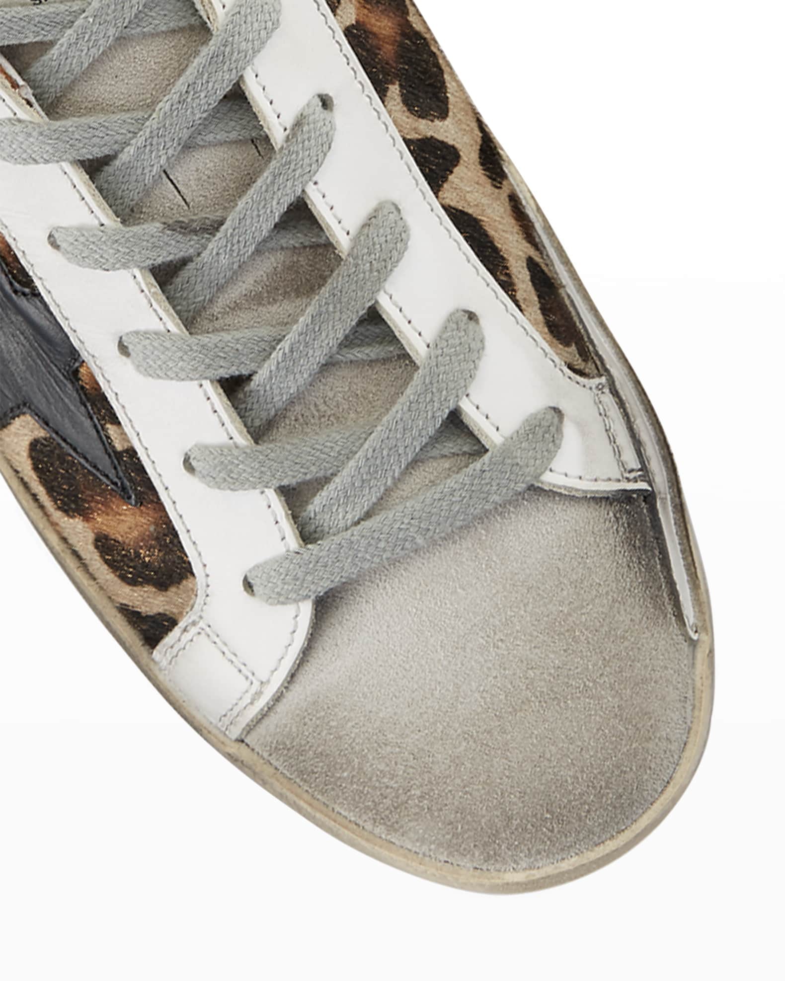 Golden Goose Superstar Leopard Calf Hair Sneakers | Neiman Marcus