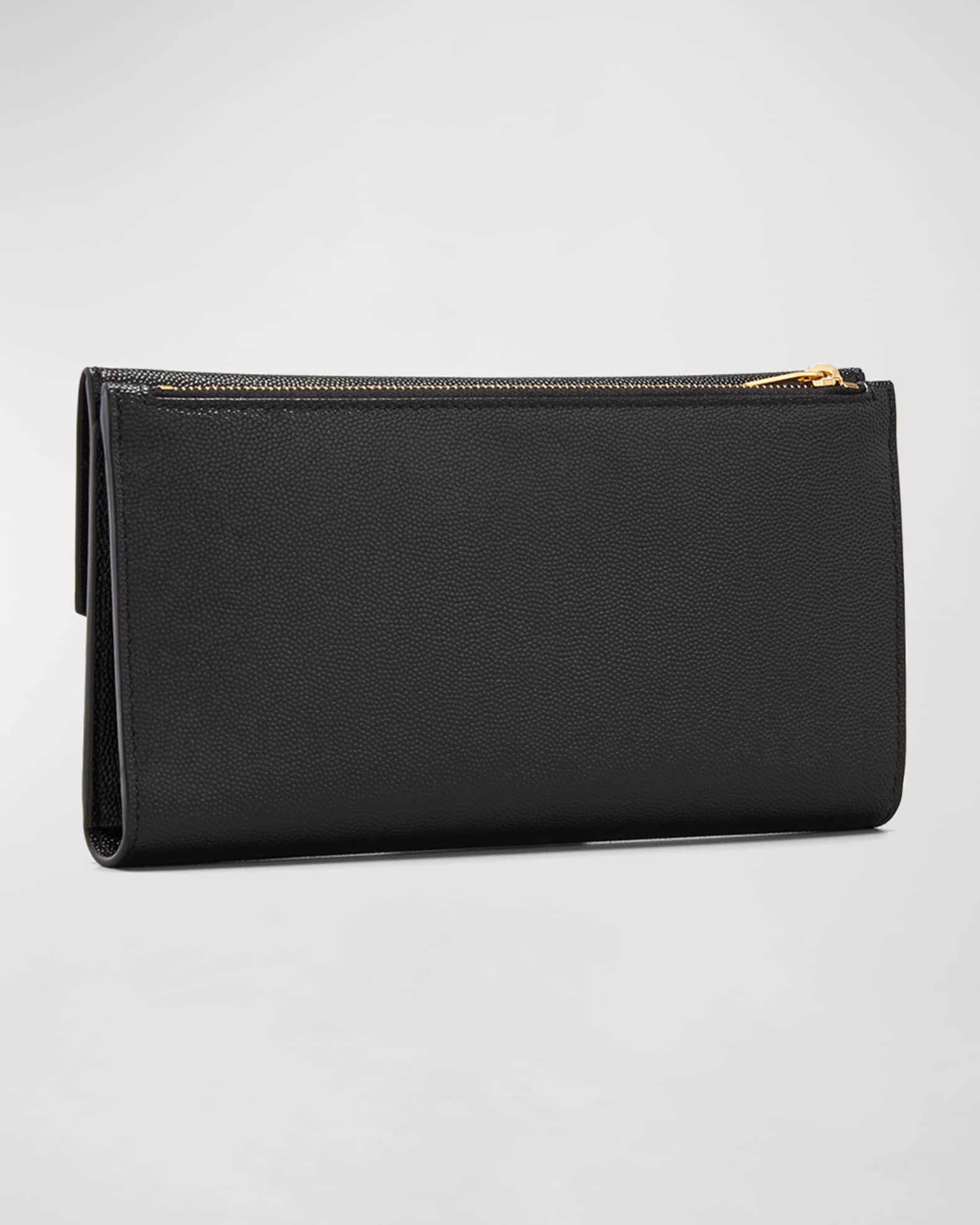 Saint Laurent YSL Monogram Small Envelope Flap Wallet with Zip Pocket ...