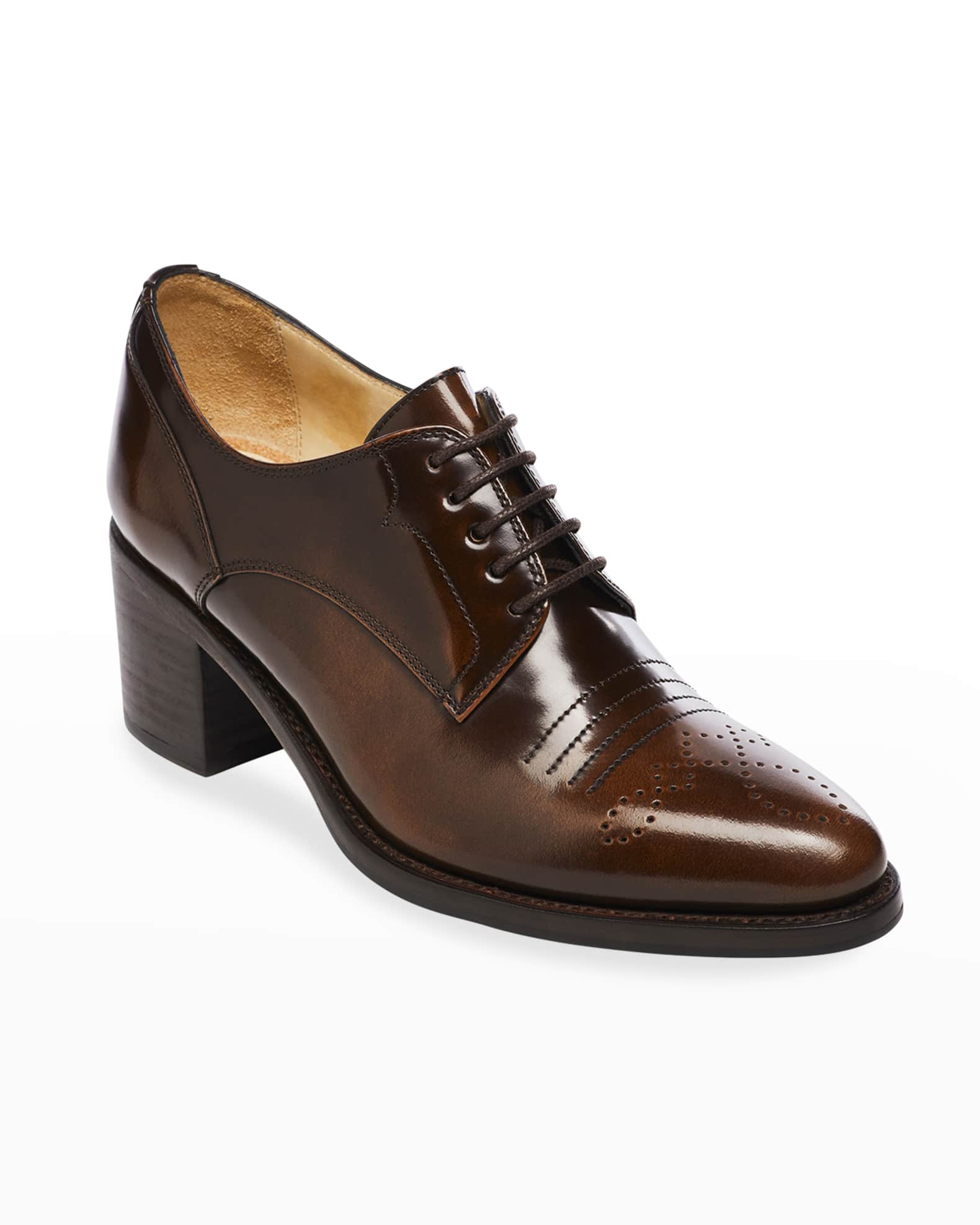 The Office of Angela Scott Miss Button Derby Mid-Heel Oxfords | Neiman ...
