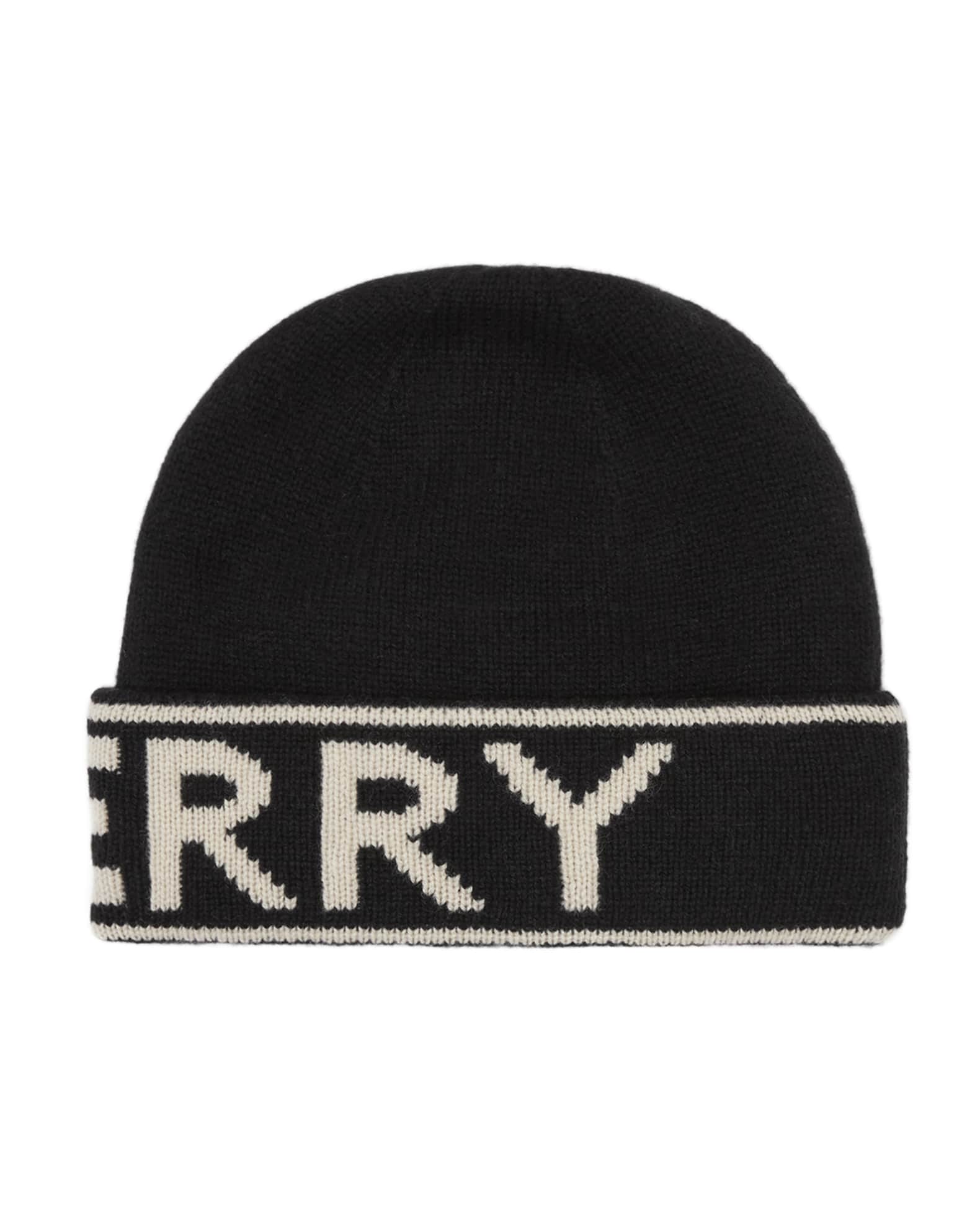 Burberry Logo Knit Cashmere Beanie Hat | Neiman Marcus