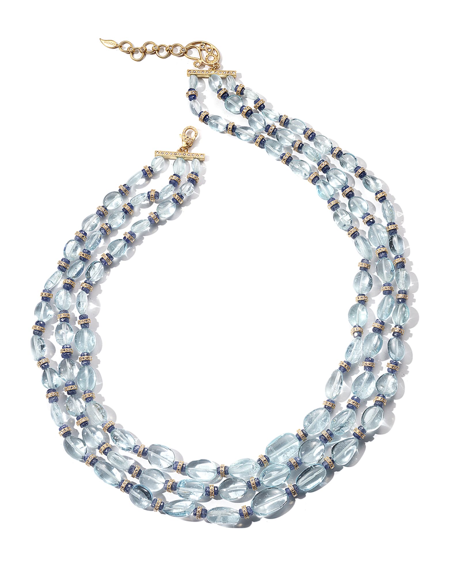 COOMI Affinity 20K Aquamarine 3-Row Necklace | Neiman Marcus