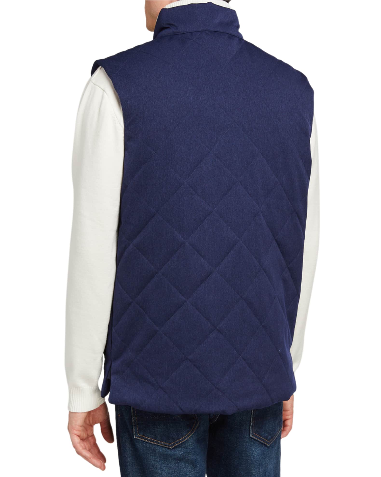 Fisher + Baker Men's Lexington Quilted Zip-Front Vest | Neiman Marcus