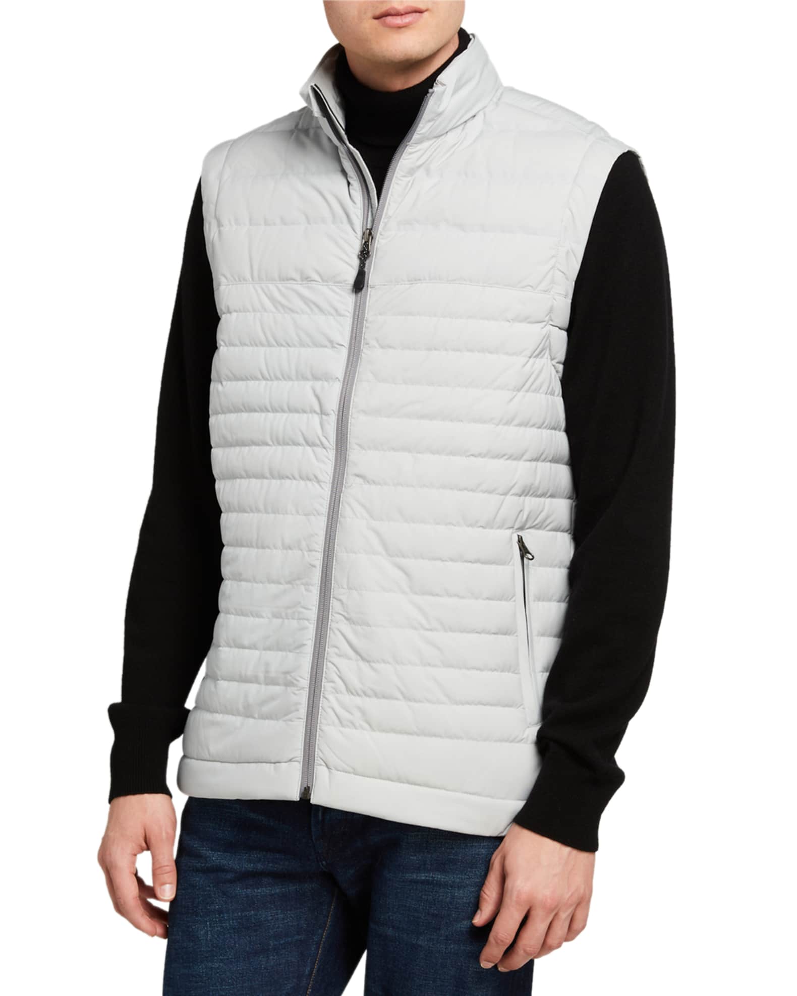 Fisher + Baker Men's Passage Puffer Zip-Front Vest | Neiman Marcus
