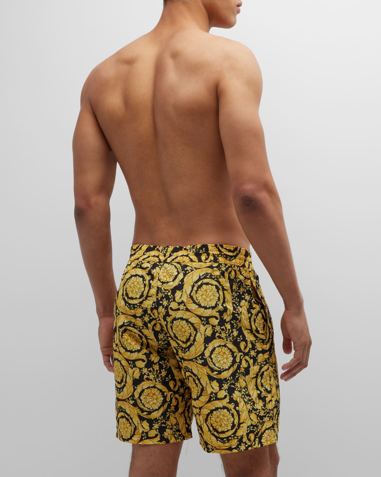 Versace Men's Long Baroque Swim Trunks | Neiman Marcus