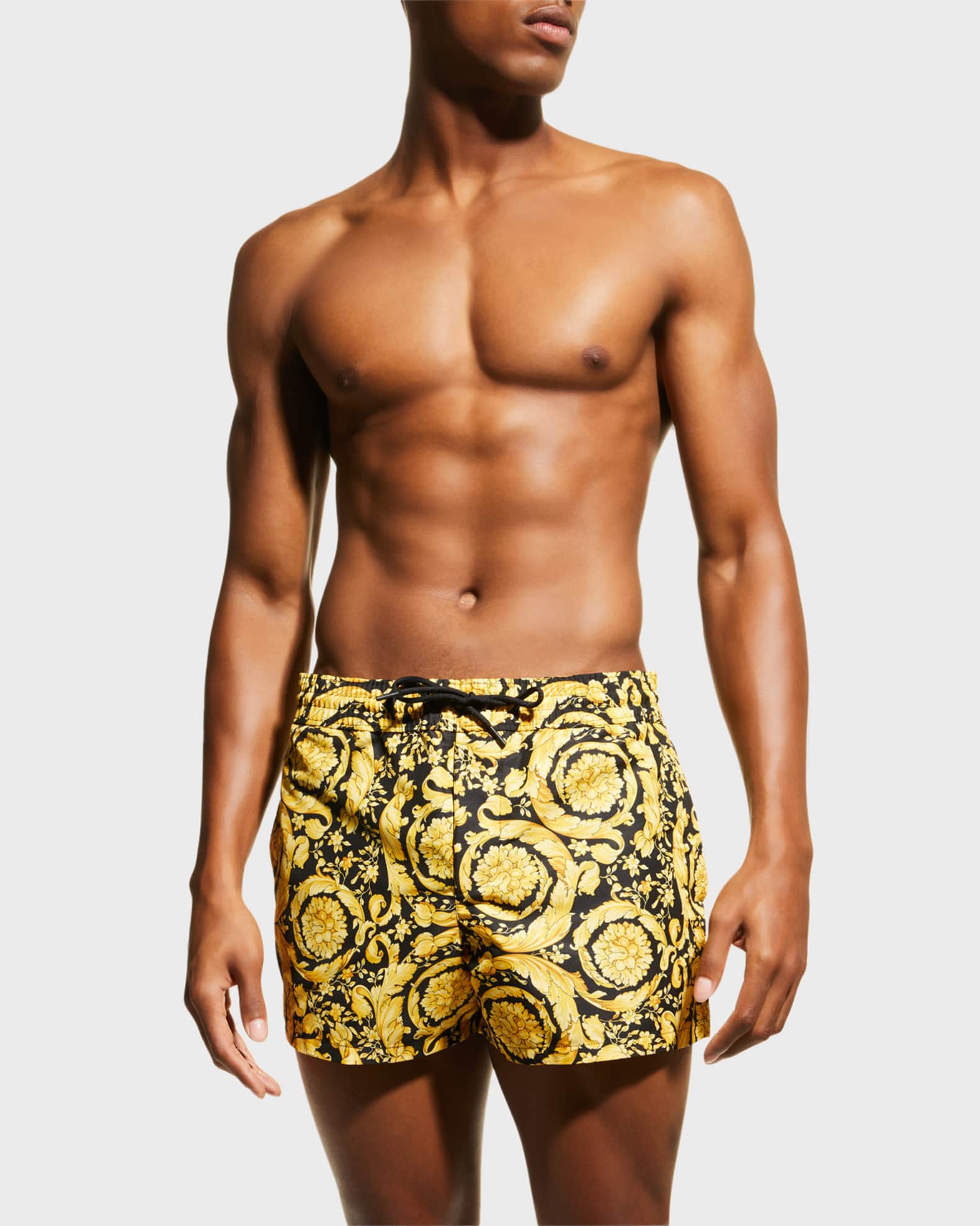 Versace Men's Barocco Short Swim Trunks | Neiman Marcus