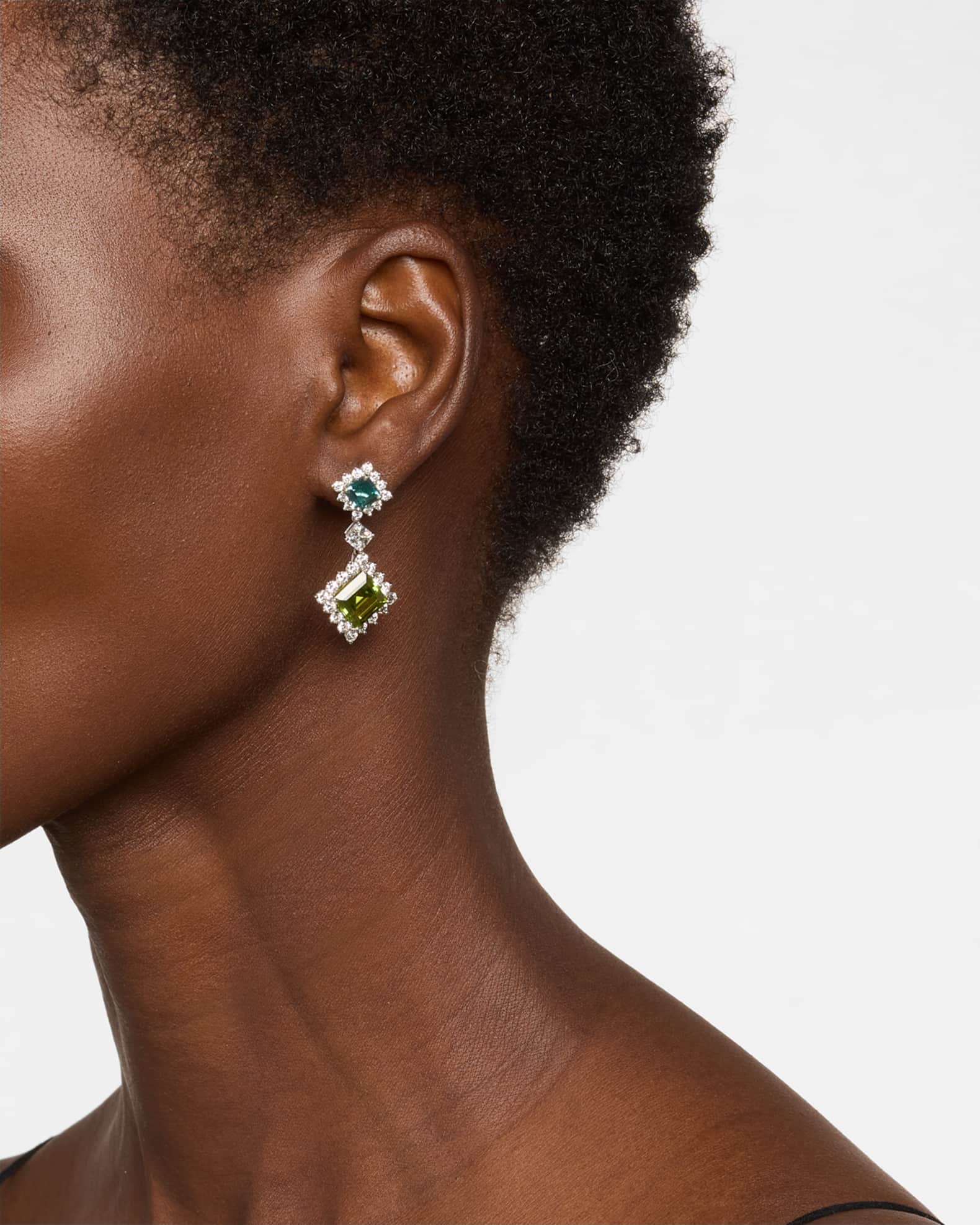 Robert Erich 18K White Gold Diamond, Lagoon Blue Tourmaline and Peridot ...