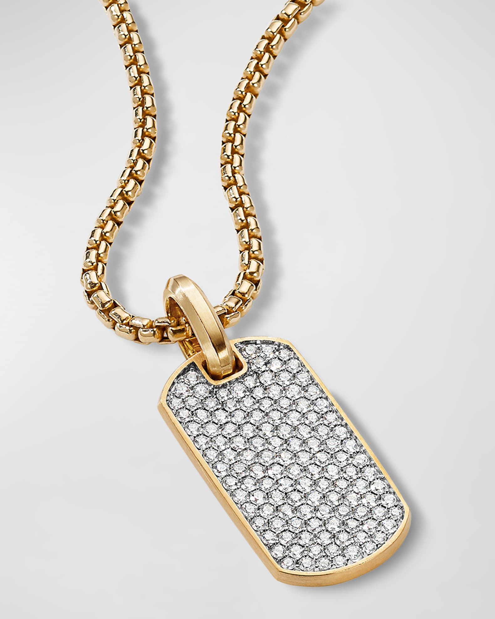 David Yurman Men's Streamline Tag Pendant with Diamonds in 18K Gold ...