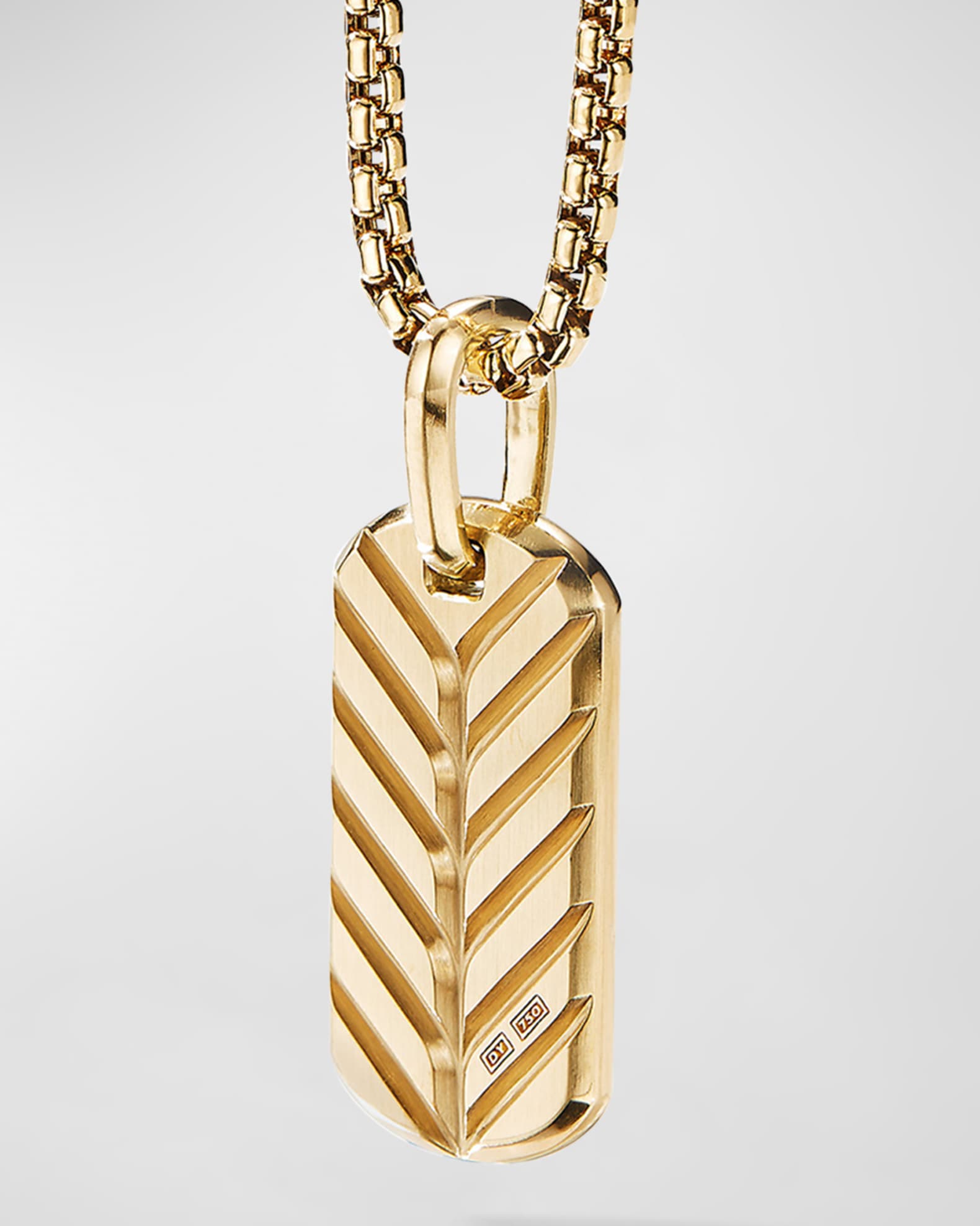 David Yurman Men's Streamline Tag Pendant with Diamonds in 18K Gold ...