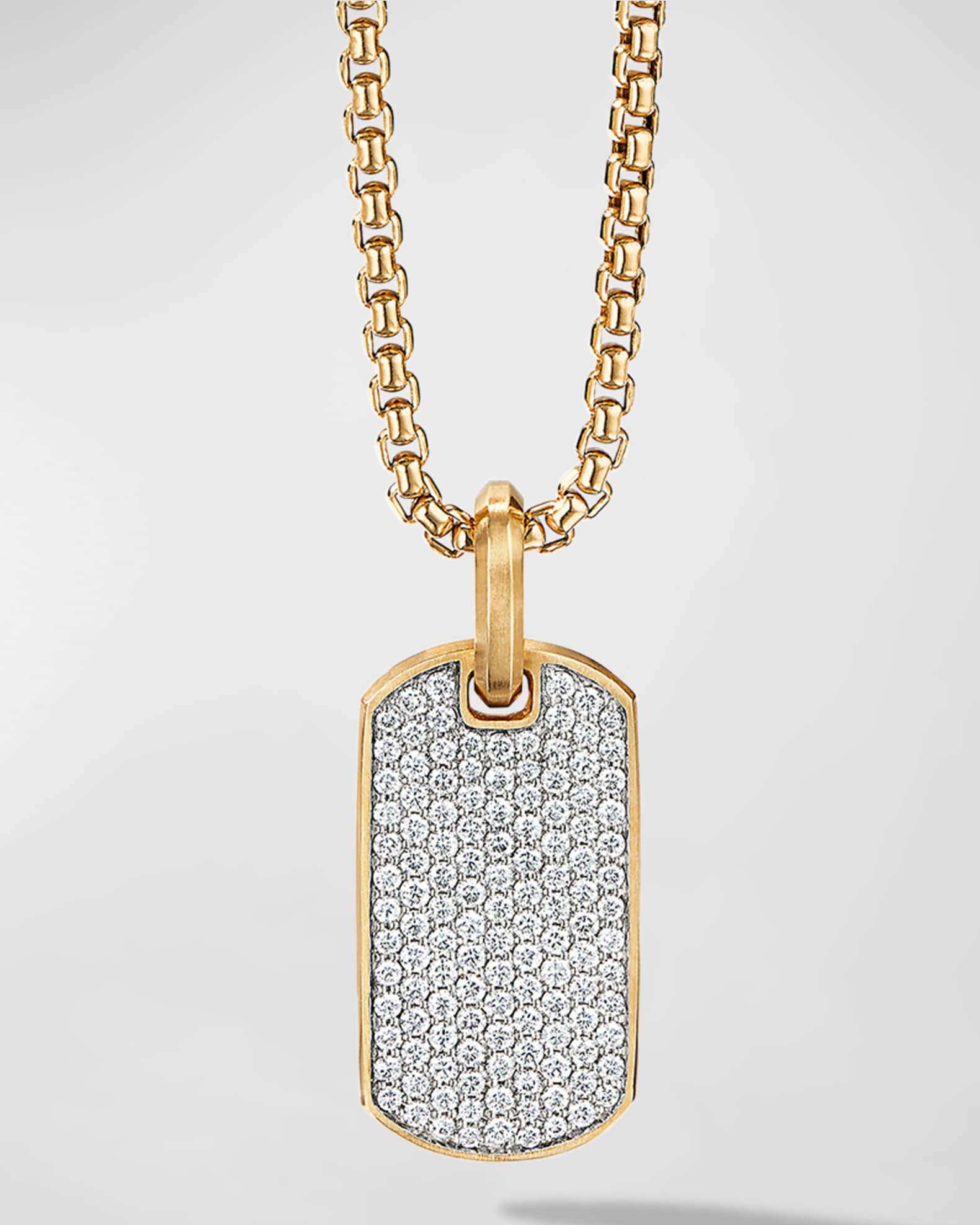 David Yurman Men's Streamline Tag Pendant with Diamonds in 18K Gold ...