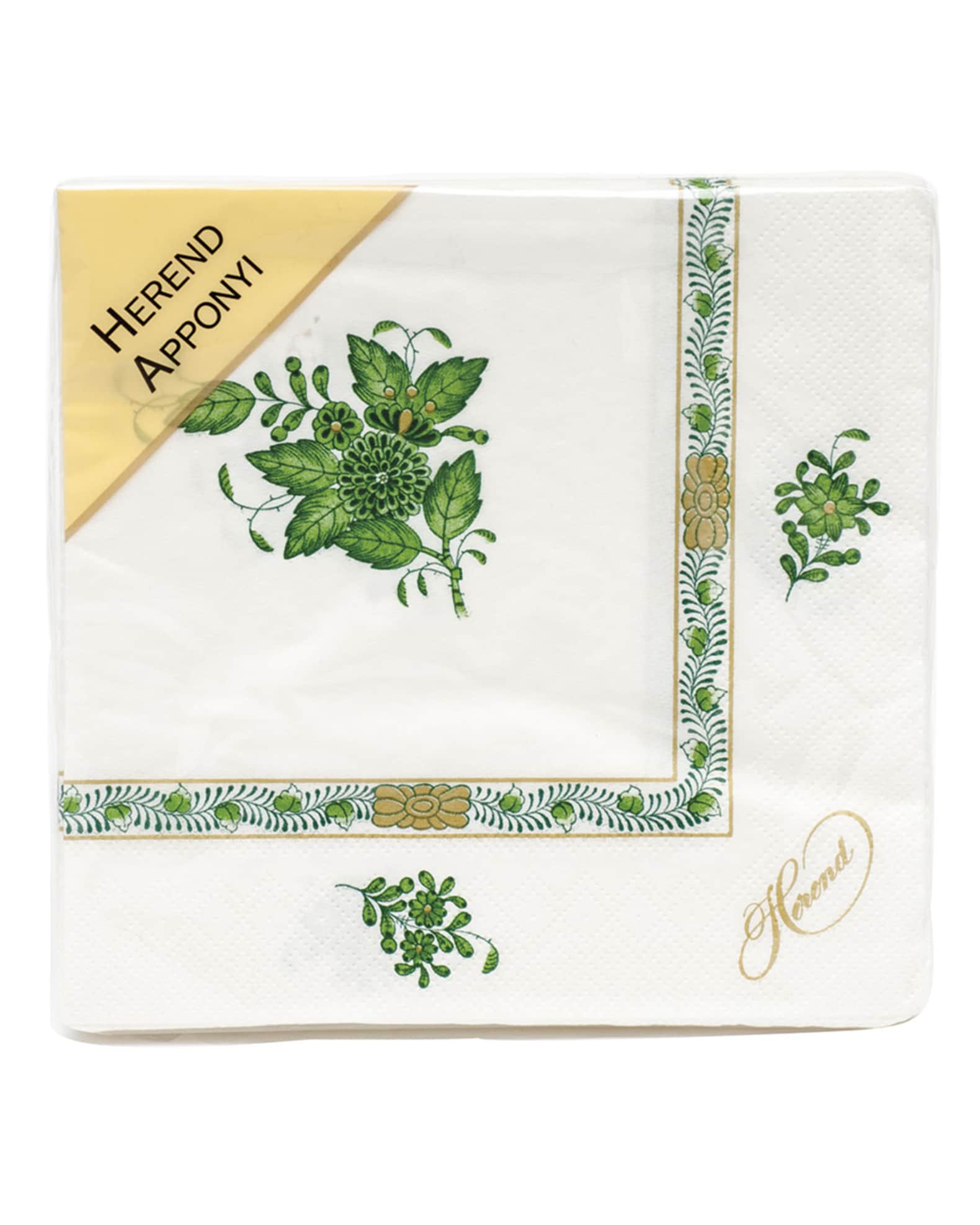 Herend Chinese Bouquet Green Paper Napkins, Set of 20 | Neiman Marcus