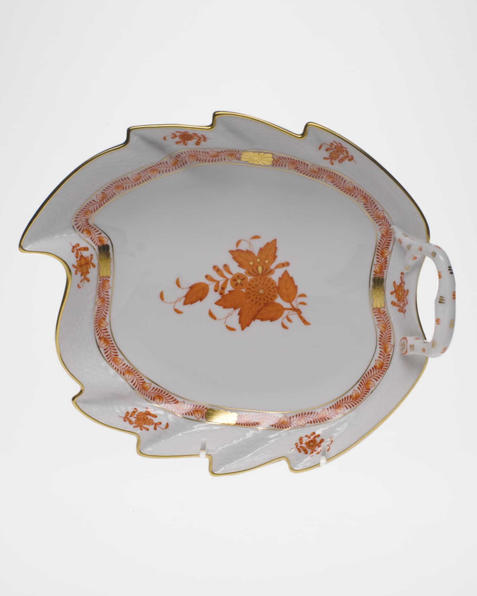 Herend Chinese Bouquet Rust Leaf Dish | Neiman Marcus