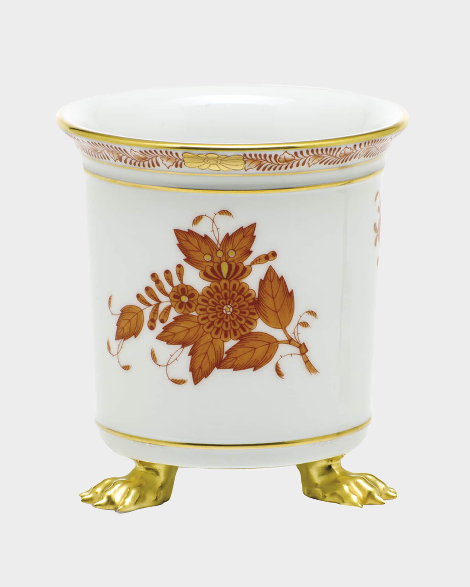 Herend Chinese Bouquet Rust Mini Cache Pot with Feet | Neiman Marcus