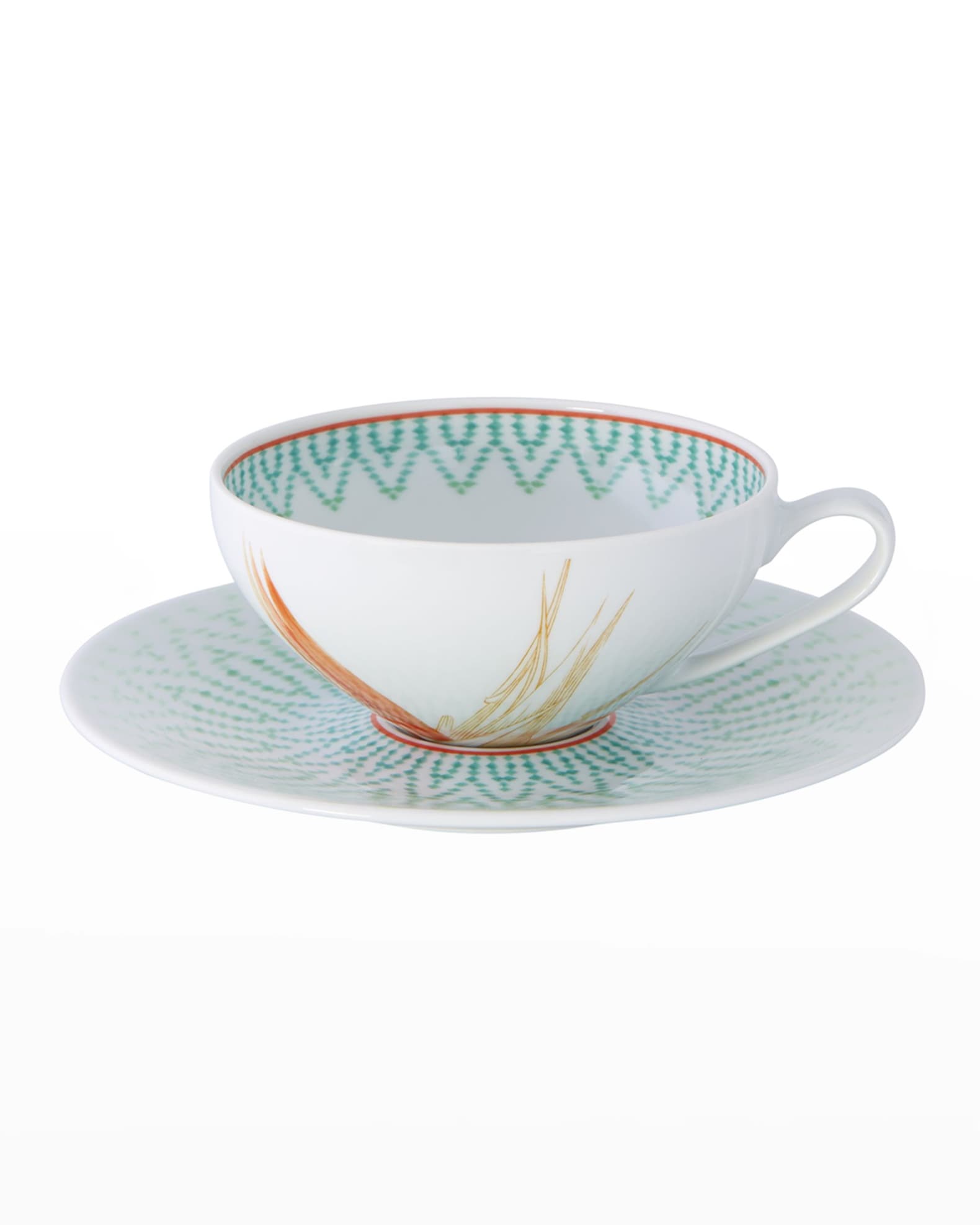Vista Alegre Fiji Tea Cups & Saucers, Set of 4 | Neiman Marcus