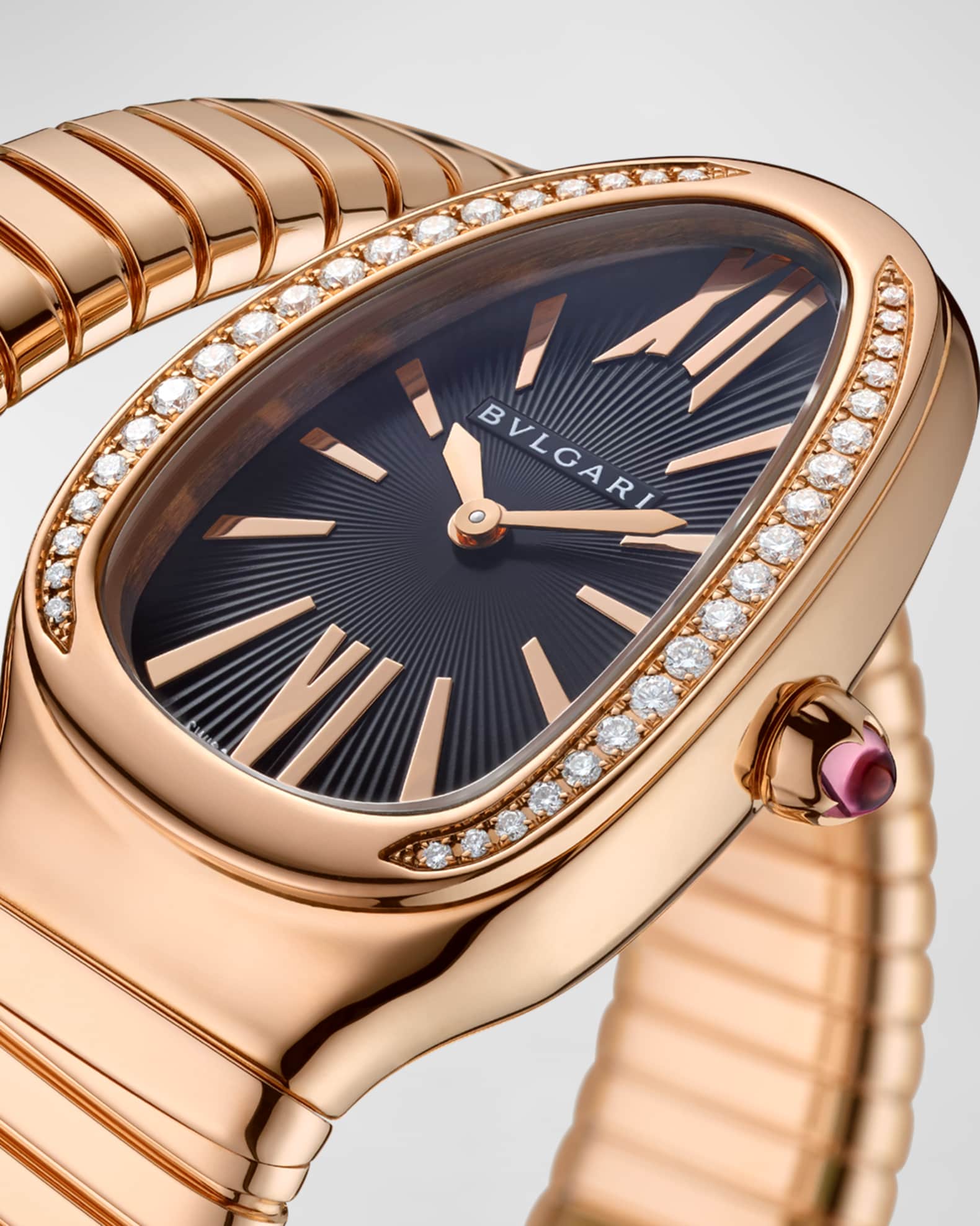 BVLGARI 35mm Serpenti Tubogas Spiral Watch, Rose Gold | Neiman Marcus