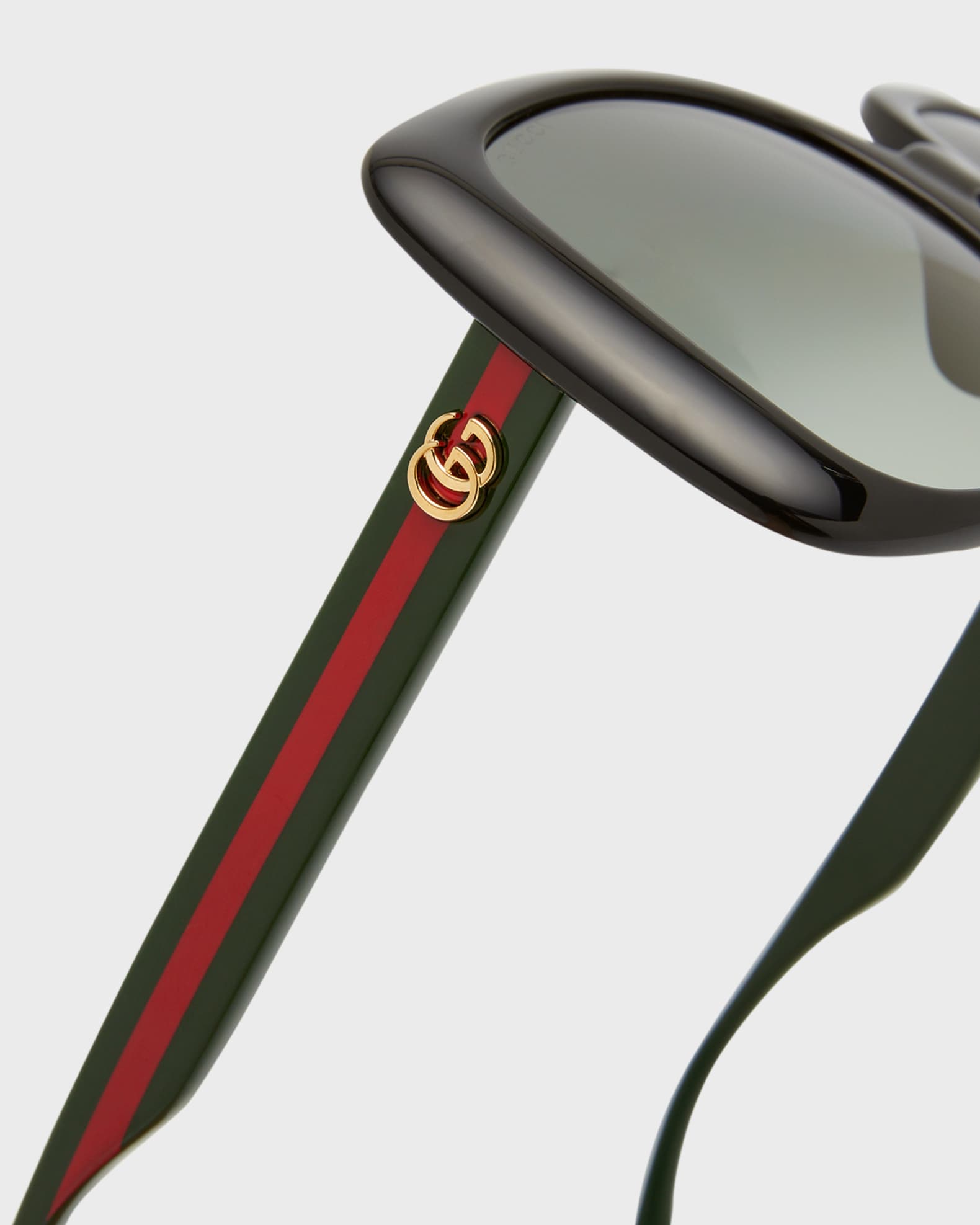Gucci Square Web Arms Sunglasses | Neiman Marcus